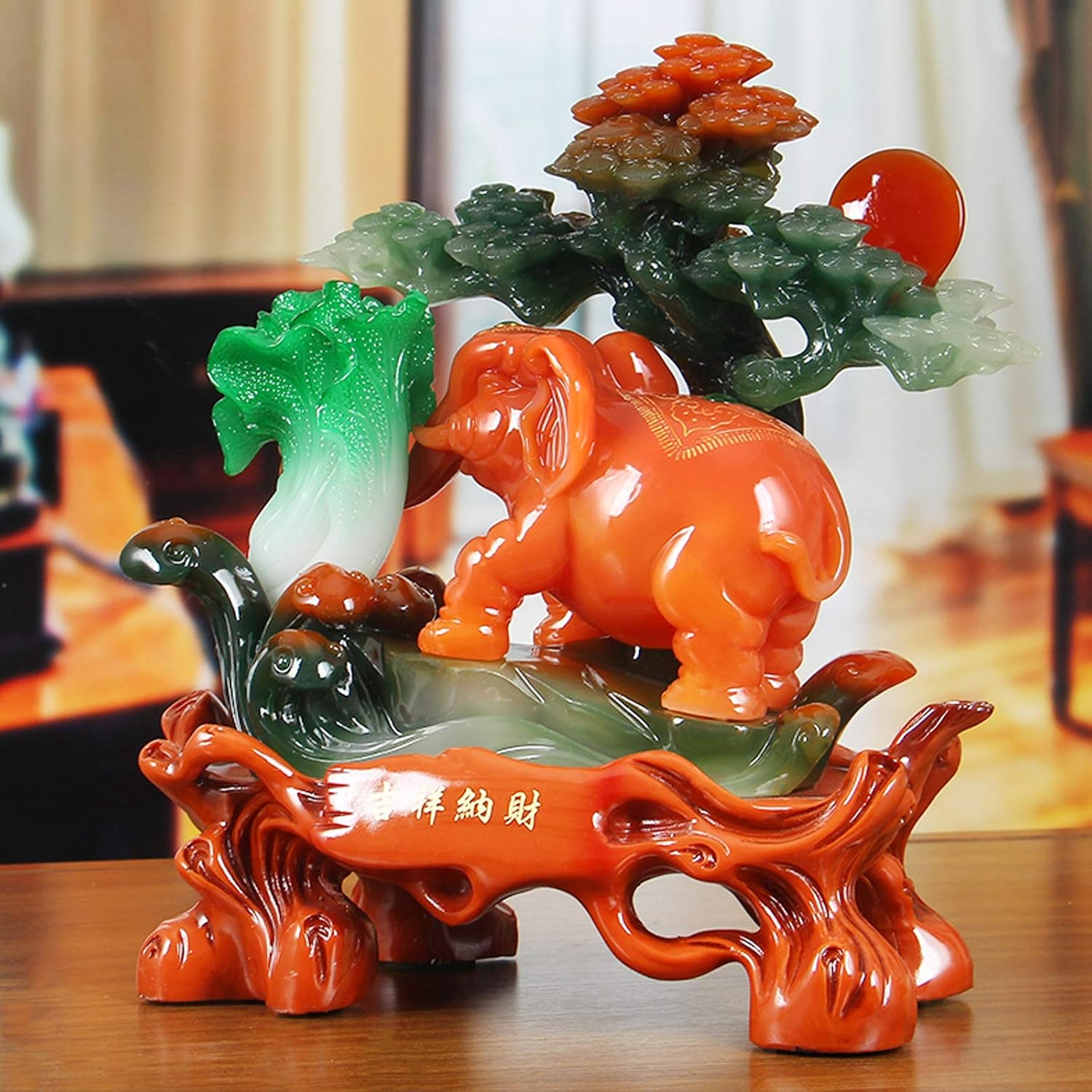 Chinese feng shui statue sculpture Lucky Polyresin Elephant Decoration ...