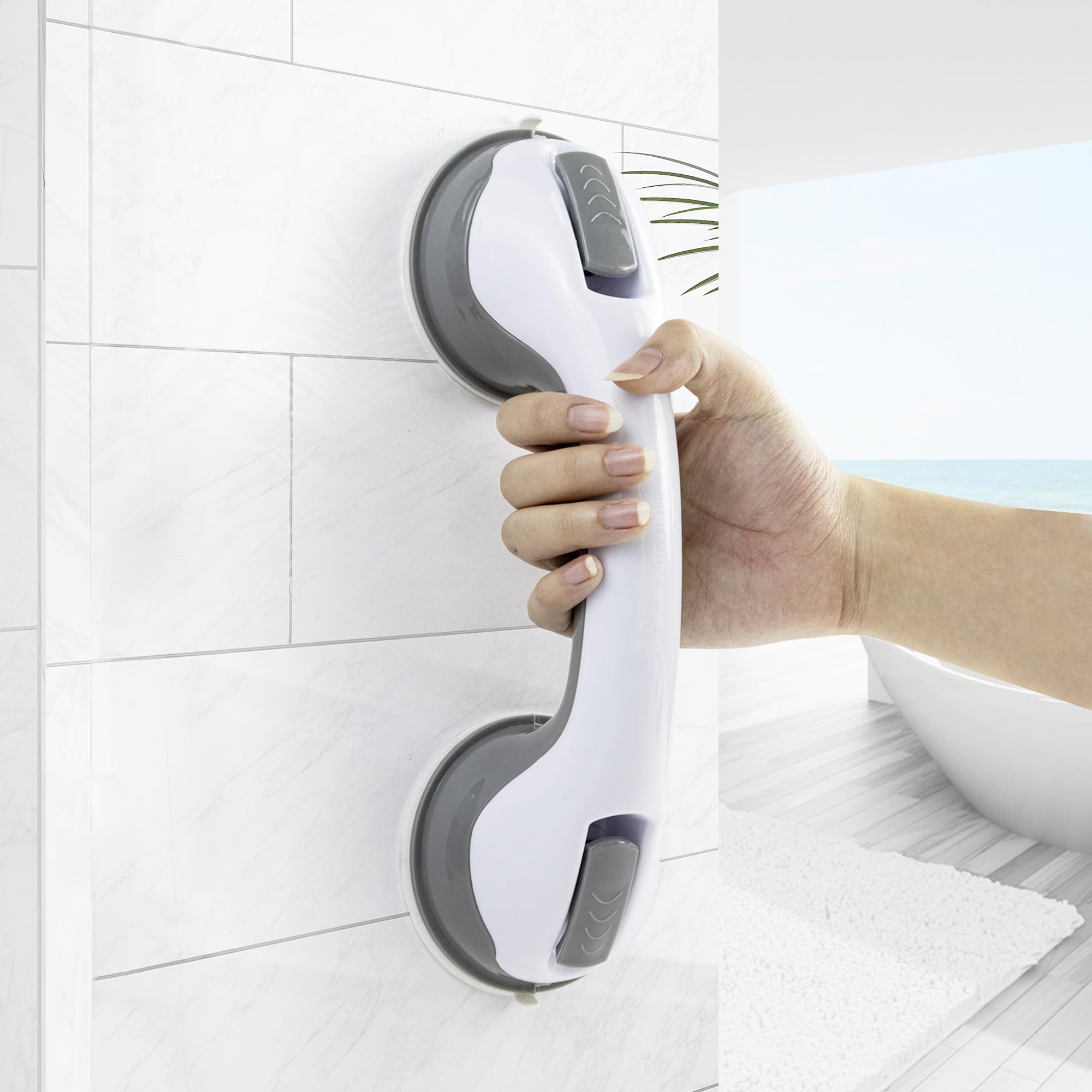 GUEDIAO Shower Grab Bars Suction for Seniors, 2 Pack Grab Bars for ...