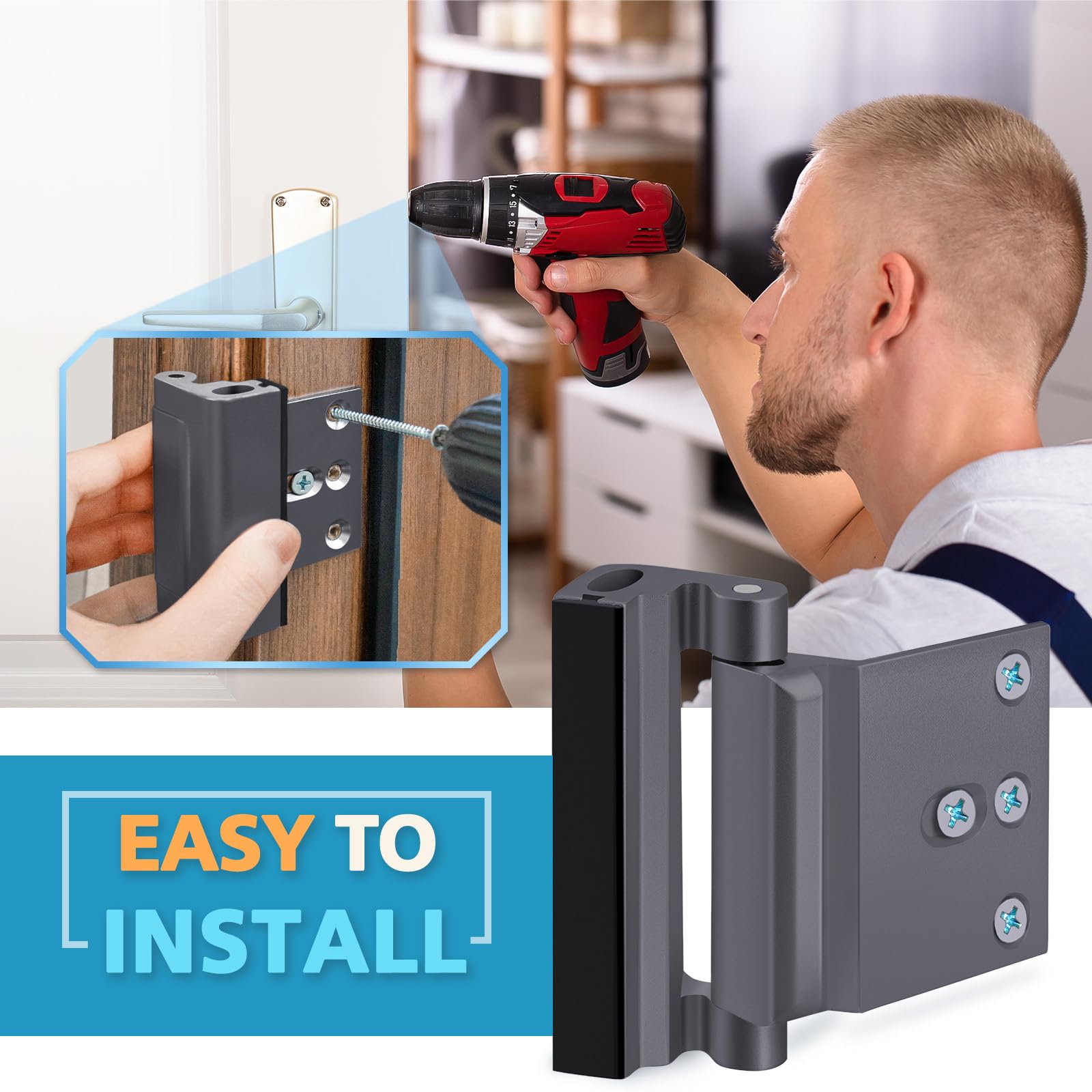 Snapklik.com : Home Security Door Reinforcement Lock - Door Locks For ...