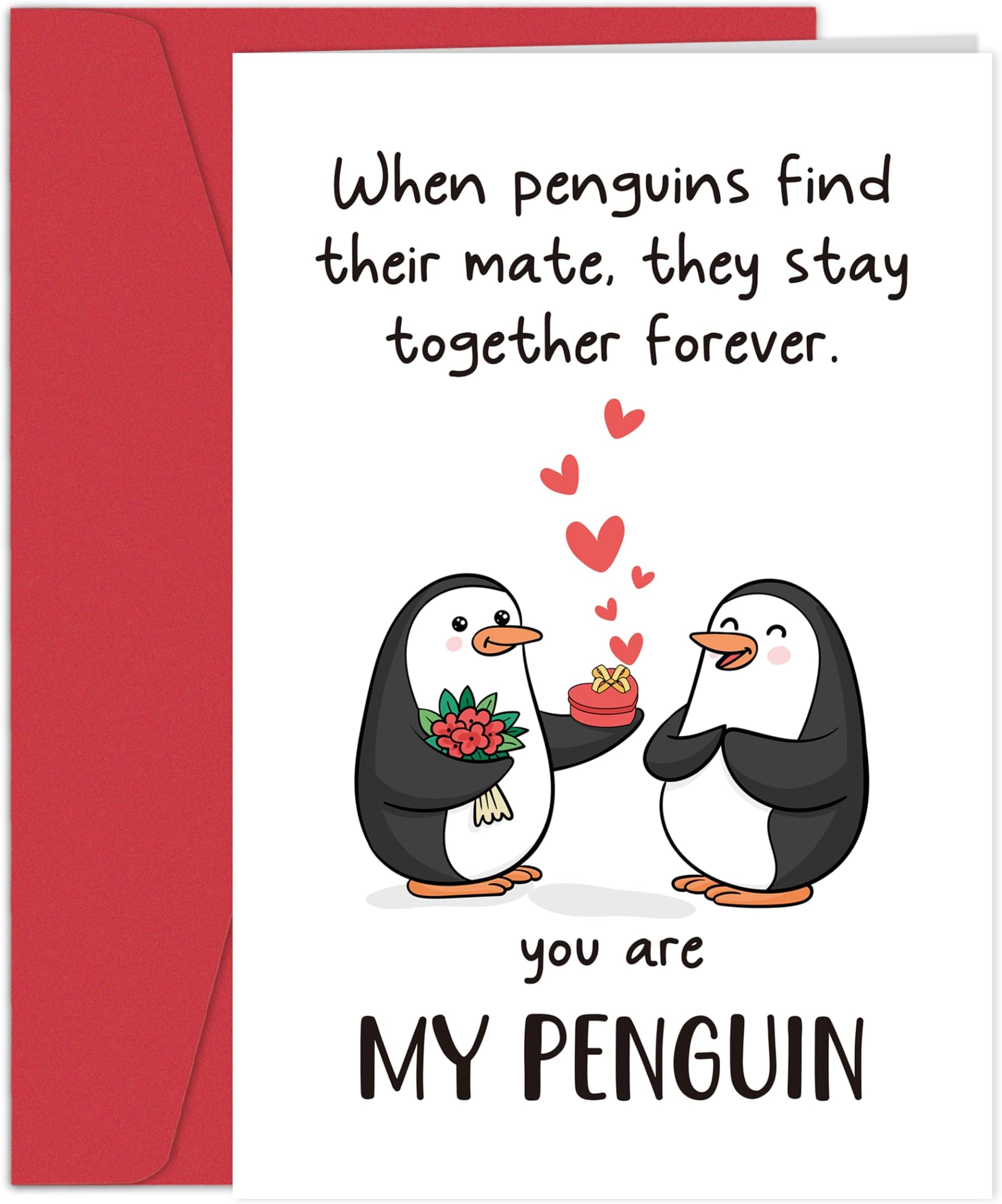 Amazon.com : Old English Co. Penguin Wedding Anniversary Card for ...