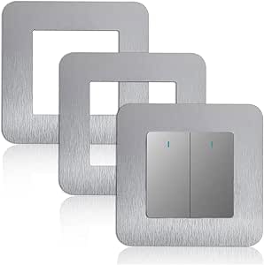 3 Pcs Light Switch Covers Surround Silver, 3.38 in Acrylic Single Light ...