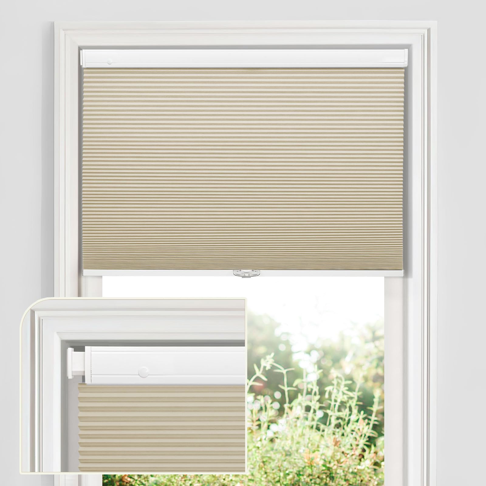 Amazon.com: MiLin Cordless Cellular Shades No Tools No Drill Blinds for ...