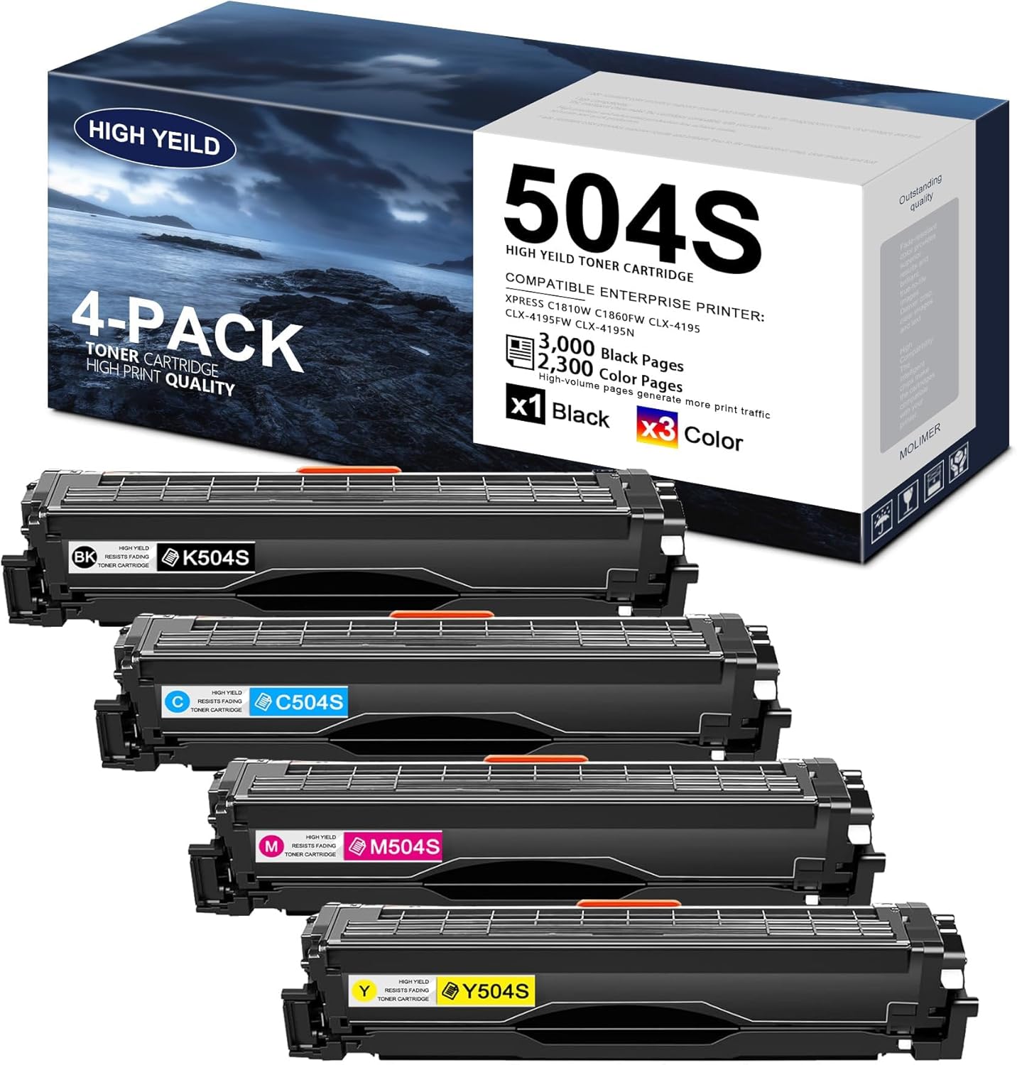 Amazon.com: CLT-504S 504S Toner Cartridge Compatible Replacement for Samsung CLT-504S CLT504S ...