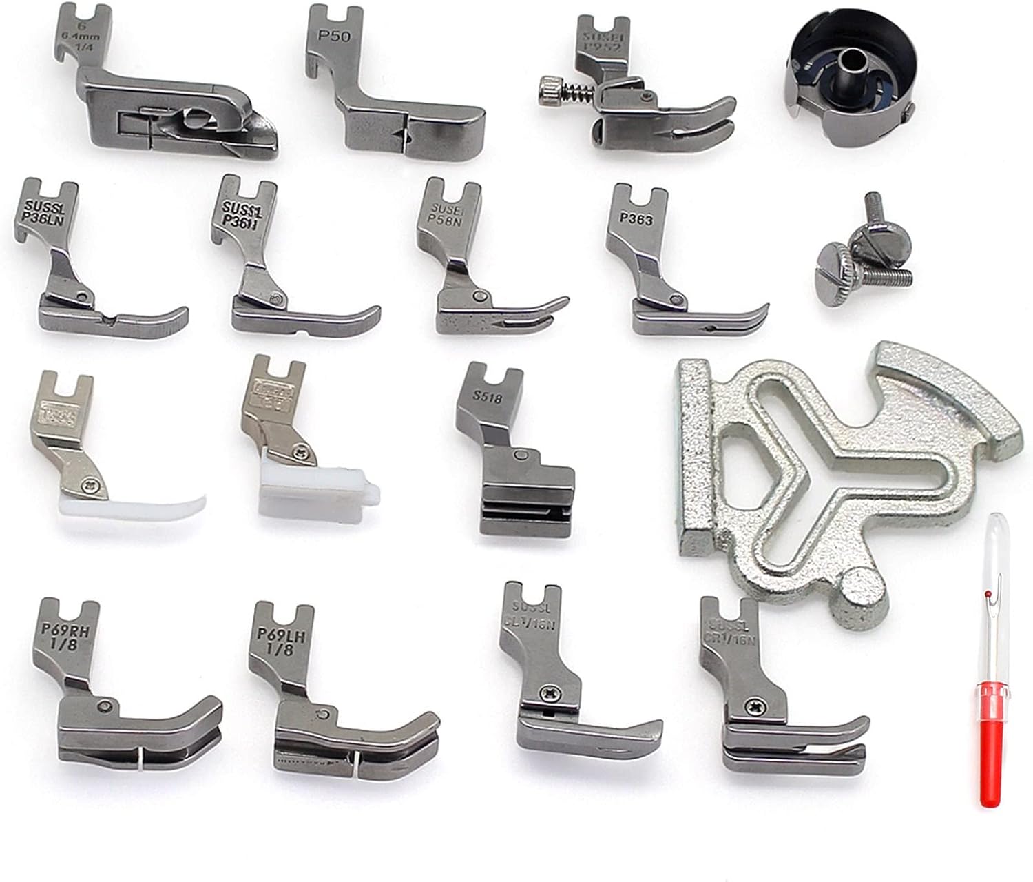 Amazon.com: Fbshicung 19PCS Industrial Sewing Machine Presser Foot Set ...