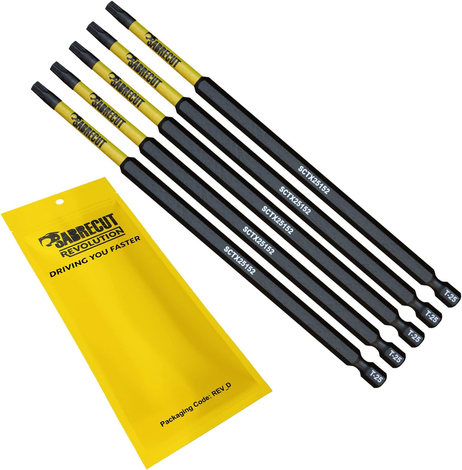 5 x SabreCut SCTX25152_5 152mm T25 TX25 Magnetic Impact Screwdriver ...