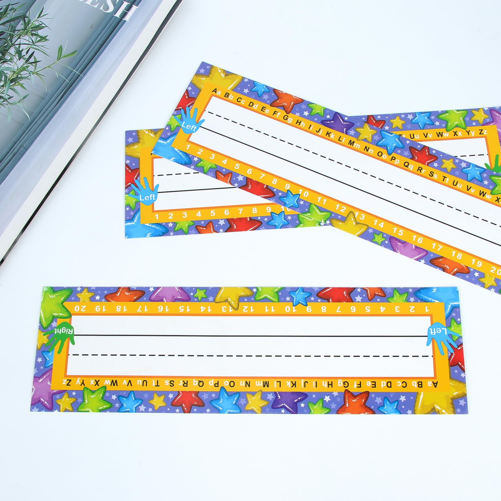 Desk Name Plate 50-Pack Polka Dot Classroom Name Plates - 10x3 Inch ...