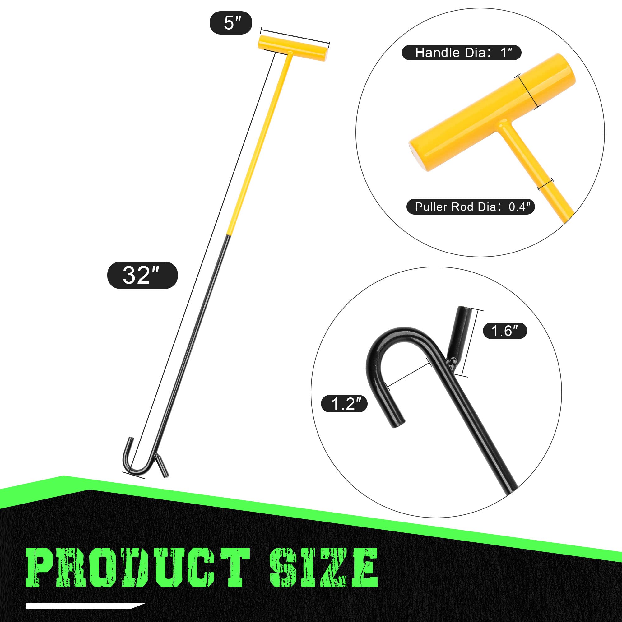 Snapklik.com : AUTOSwpozo 5th Wheel Pin Puller, 4 Pack 32" Solid Steel ...