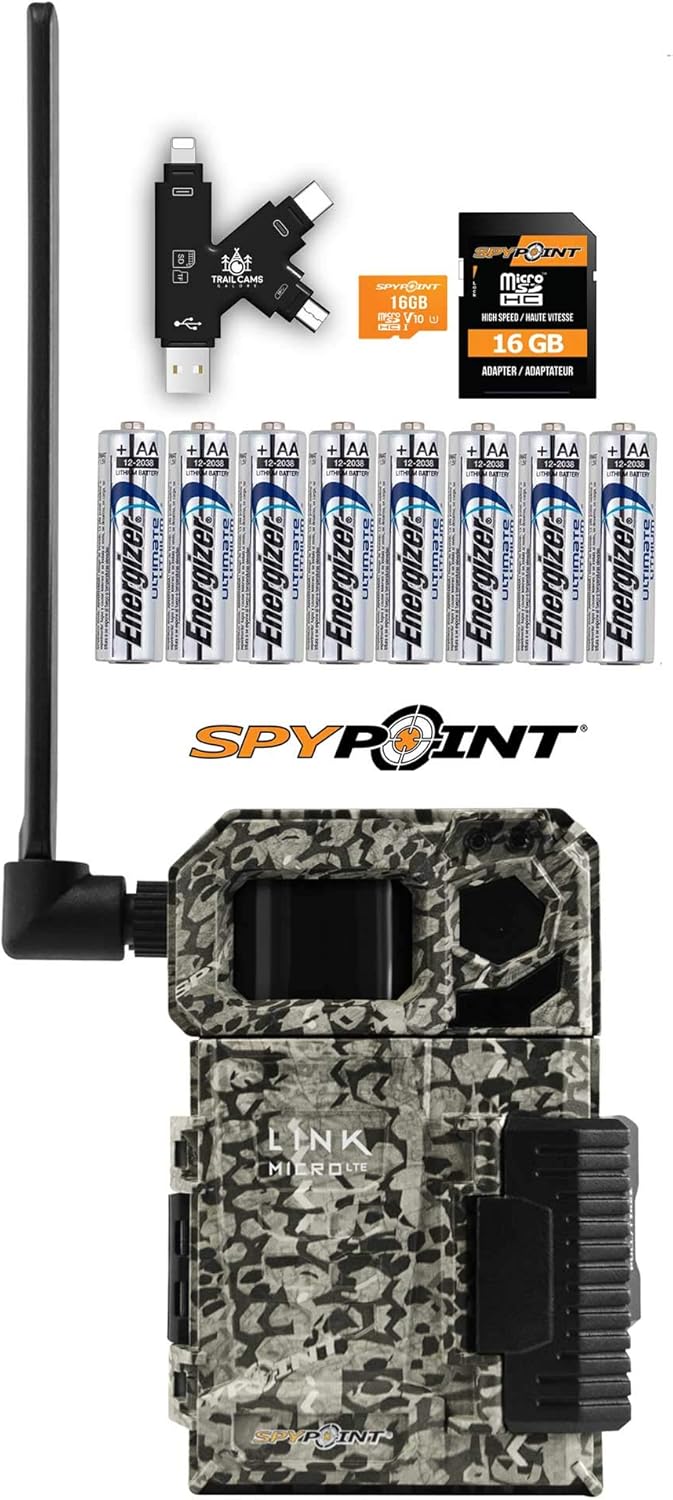 Amazon.com: SPYPOINT Link-Micro-LTE Cellular Trail Camera with Batteries, Micro SD Card, and ...