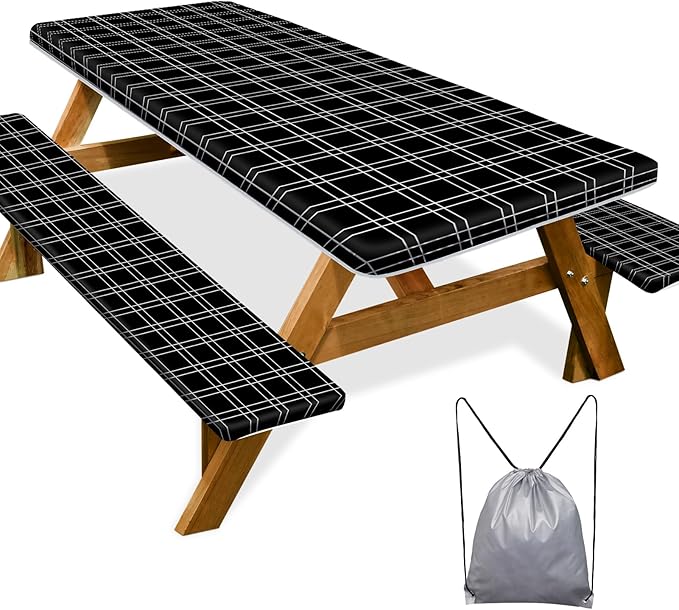 Amazon.com : Picnic Table Cover with Bench Covers Camping Essentials ...