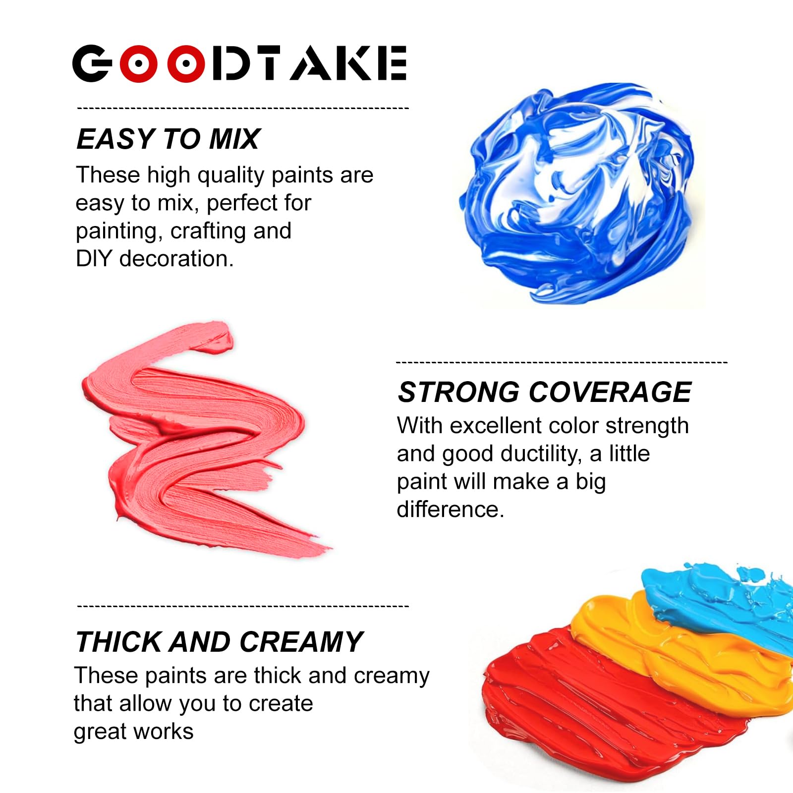 Snapklik.com : GOODTAKE Gold Acrylic Paint, Canvas Paint, Art Paints ...