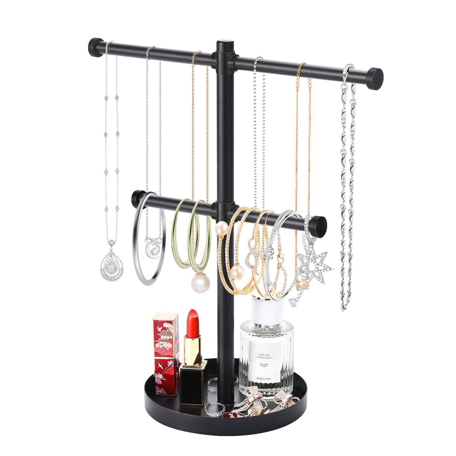 Amazon.com: bodkar Necklace Holder Organizer Stand,2-Tier Sturdy Metal ...