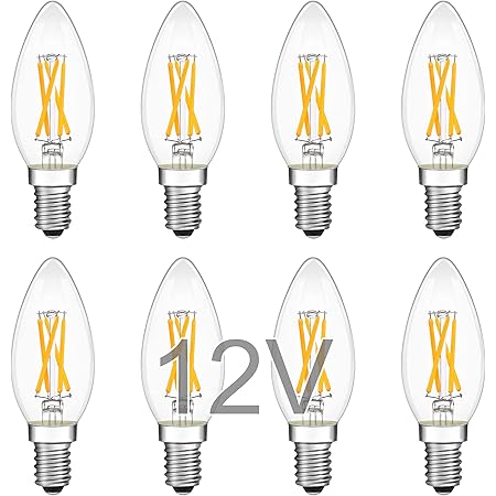 TOKCON 12 Volt Low Voltage Candelabra LED Light Bulbs - Soft Warm White ...