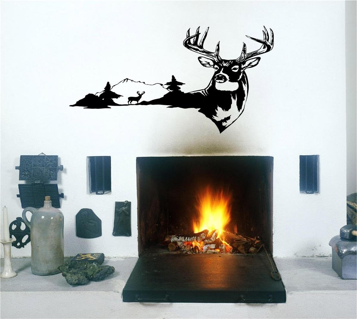 Amazon.com: Deer Buck Vinyl Wall Art Rustic Cabin Lodge Mountains ...