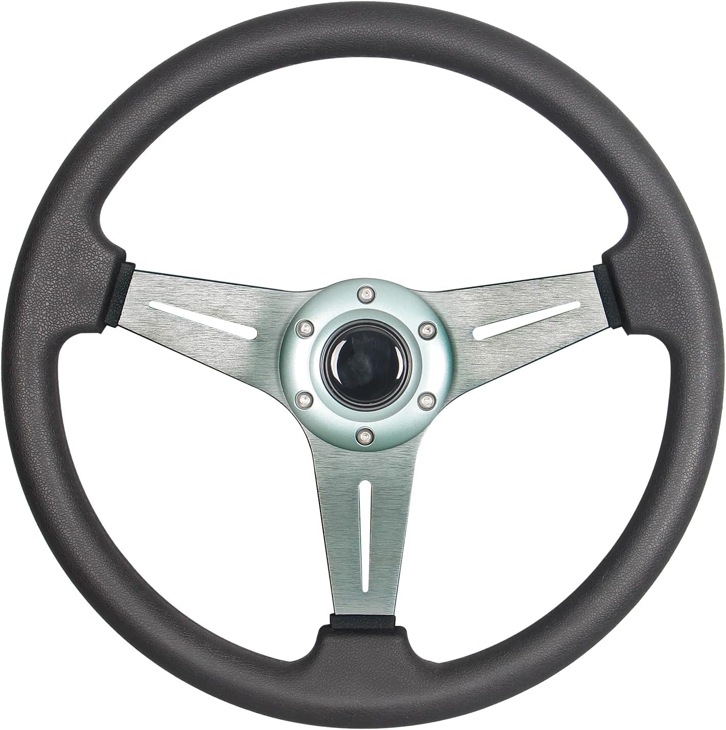 Amazon.com: 350mm/13.8”Sport Steering Wheel Aluminum Alloy Titanium ...