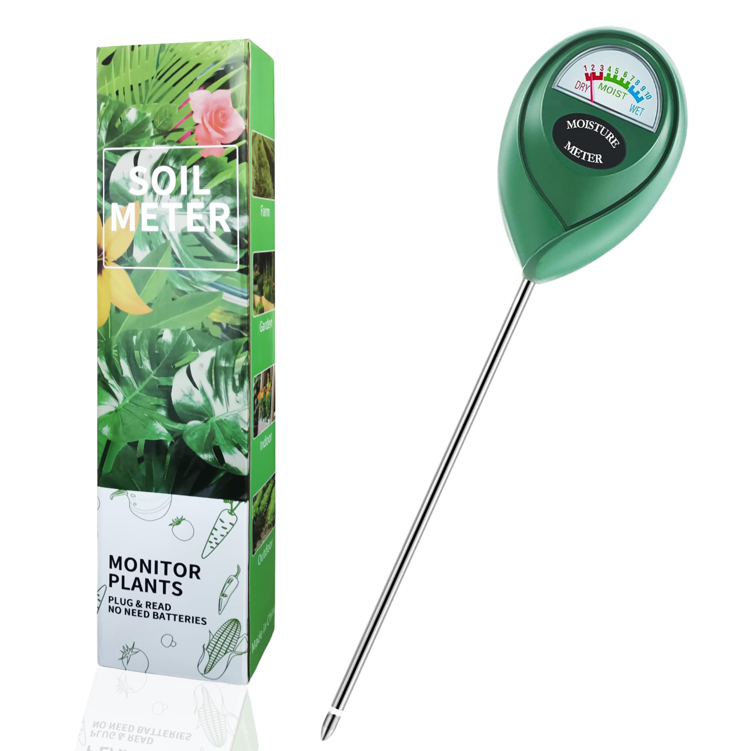 BeGrit Soil Moisture Sensor Meter, Plant Water Monitor, Hygrometer for ...