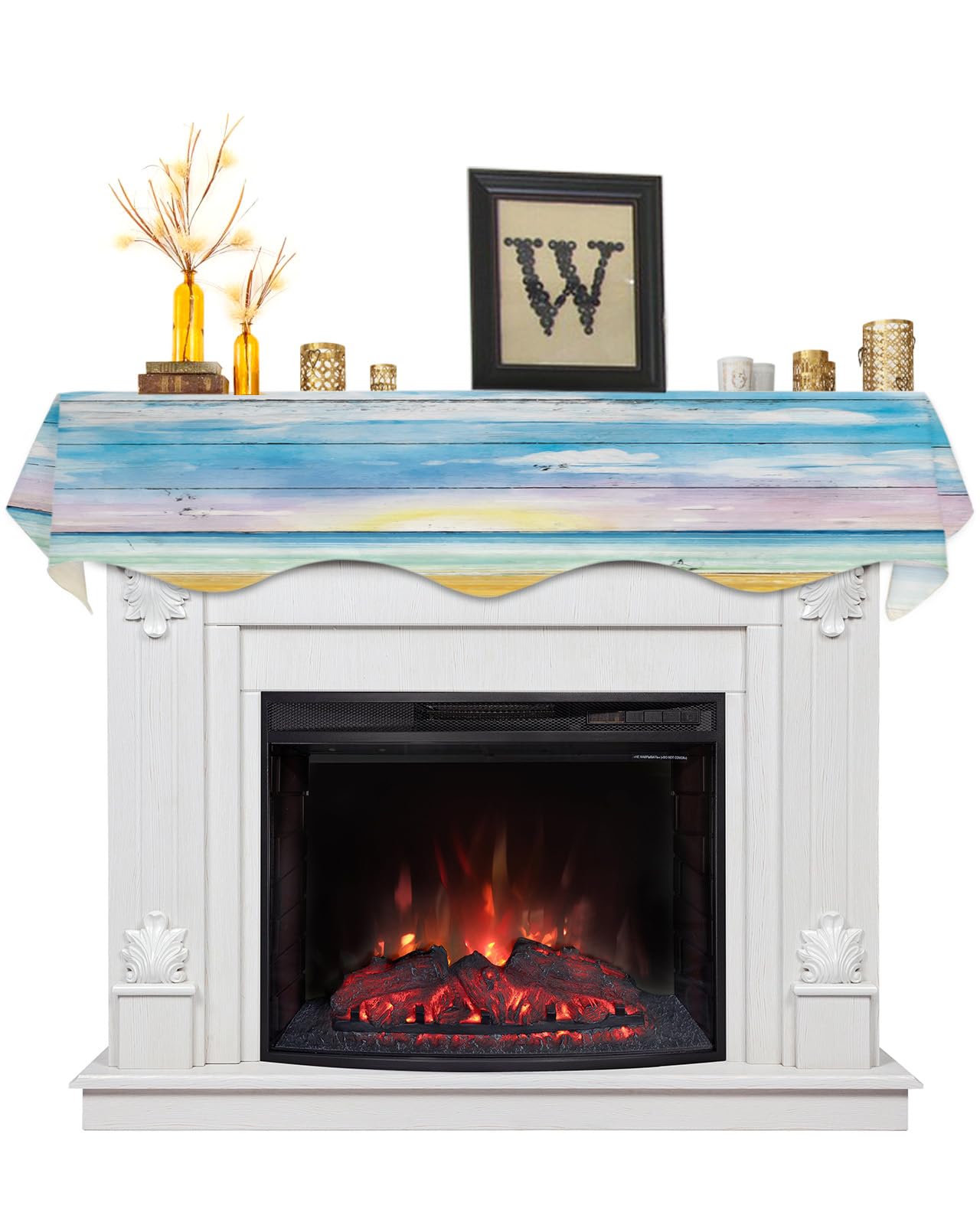 Amazon.com: Yukro Fireplace Mantel Scarf 17 x 70 Inch, Summer ...