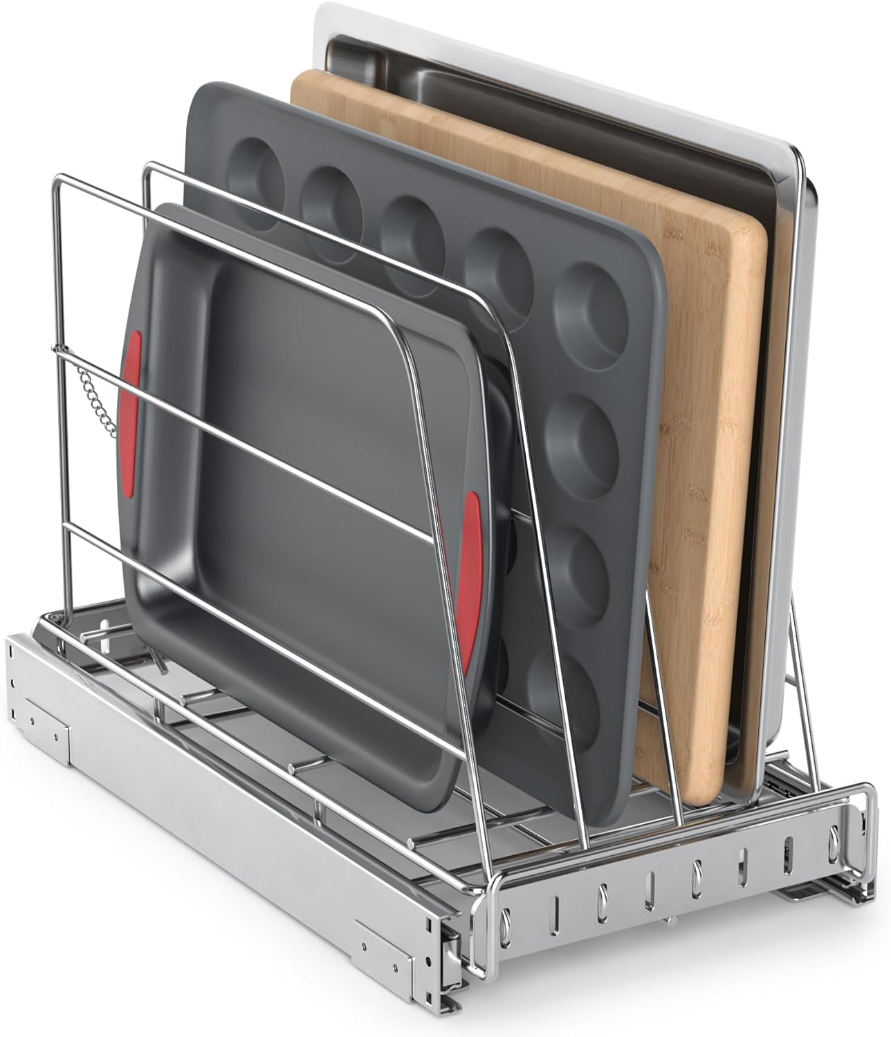 Amazon.com: Pull Out Cabinet Organizer for Cutting Board, Cookie Sheet ...