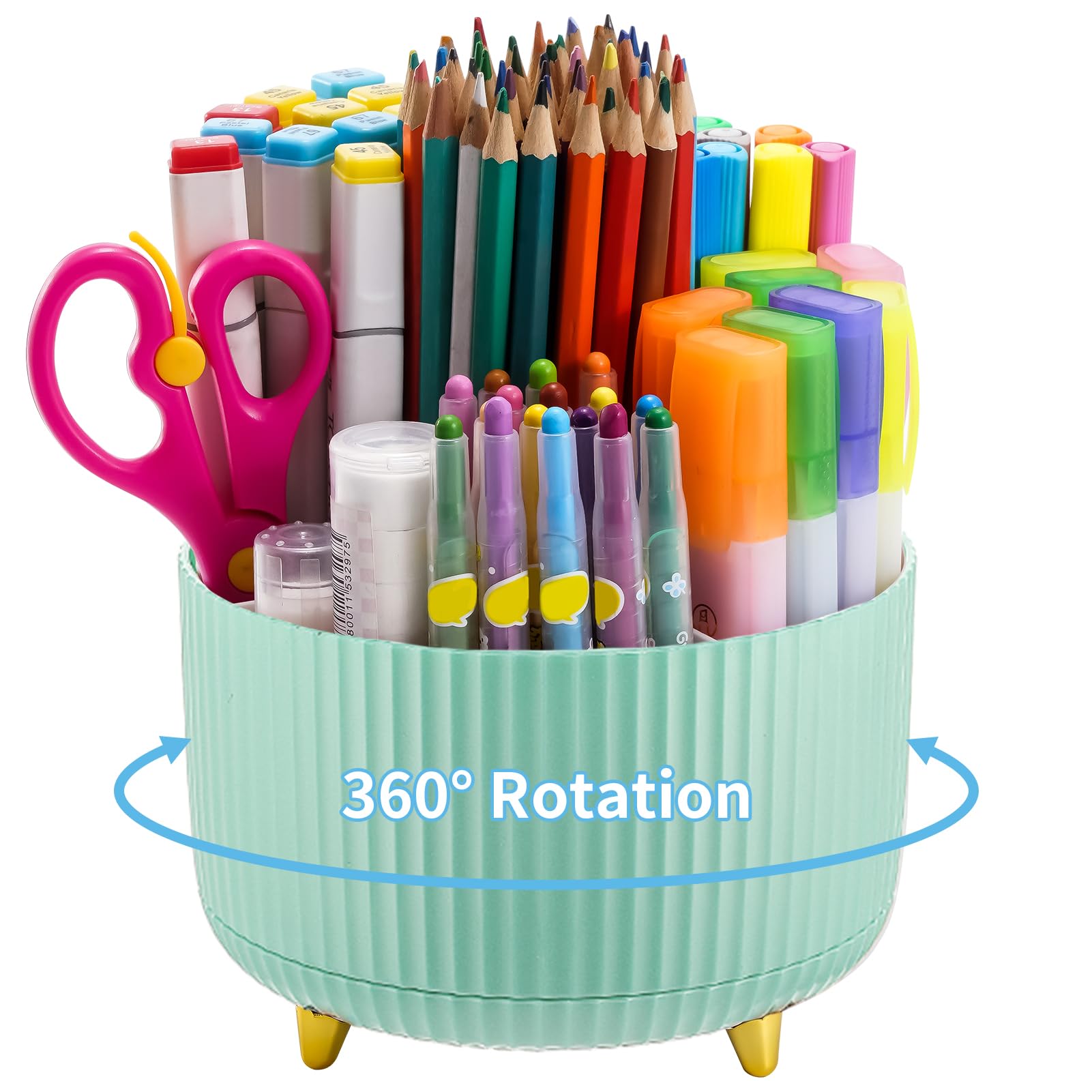 Amazon.com : Marbrasse Desk Organizer, 360-Degree Rotating Pen Holder ...