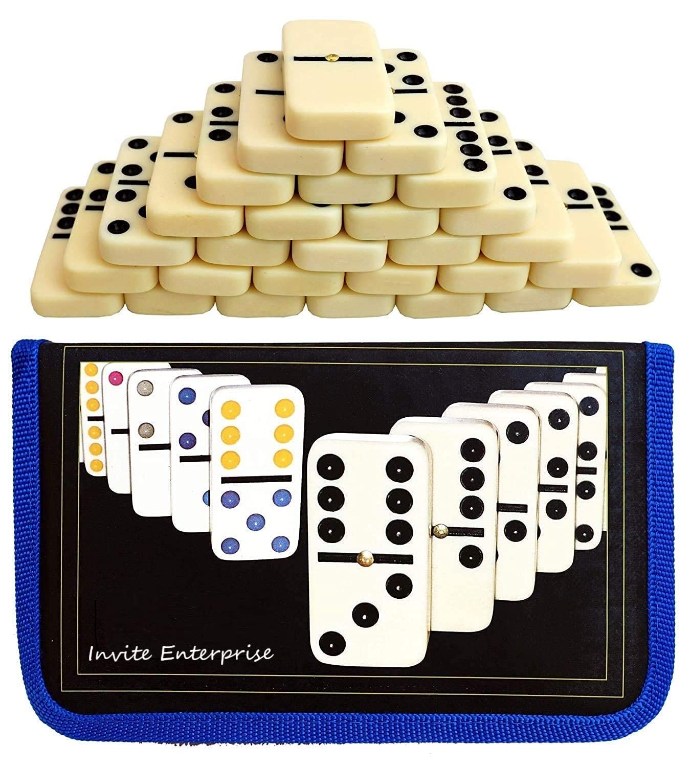 Buy SARJUDAS ENTERPRISE Double 6 Color Dot Dominoes Game Set, Classic ...