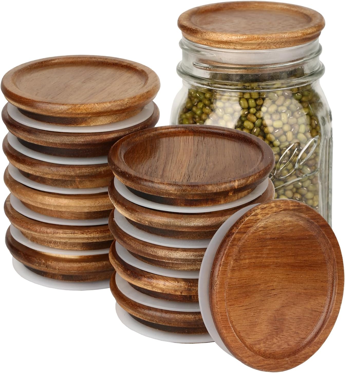 Amazon.com: 12 Pack Wide Mouth Mason Jar Lids, Reusable Canning Lids ...
