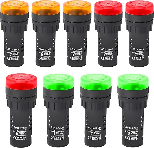 Gasher Electronic Buzzer Alarm Sounder Continuous Sound Beep Red Green ...