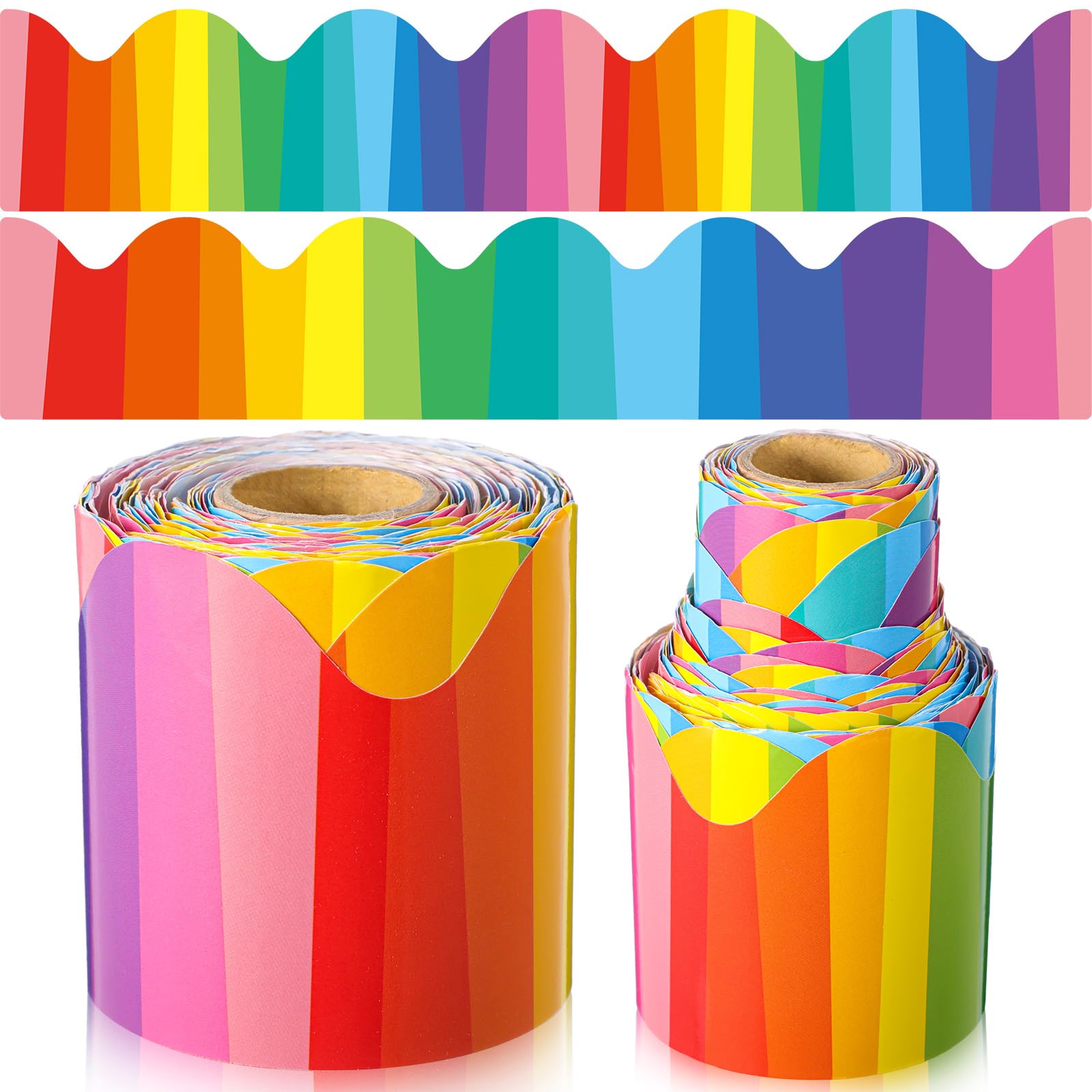 Snapklik.com : Yexiya Colorful Bulletin Board Borders Rainbow Scalloped ...