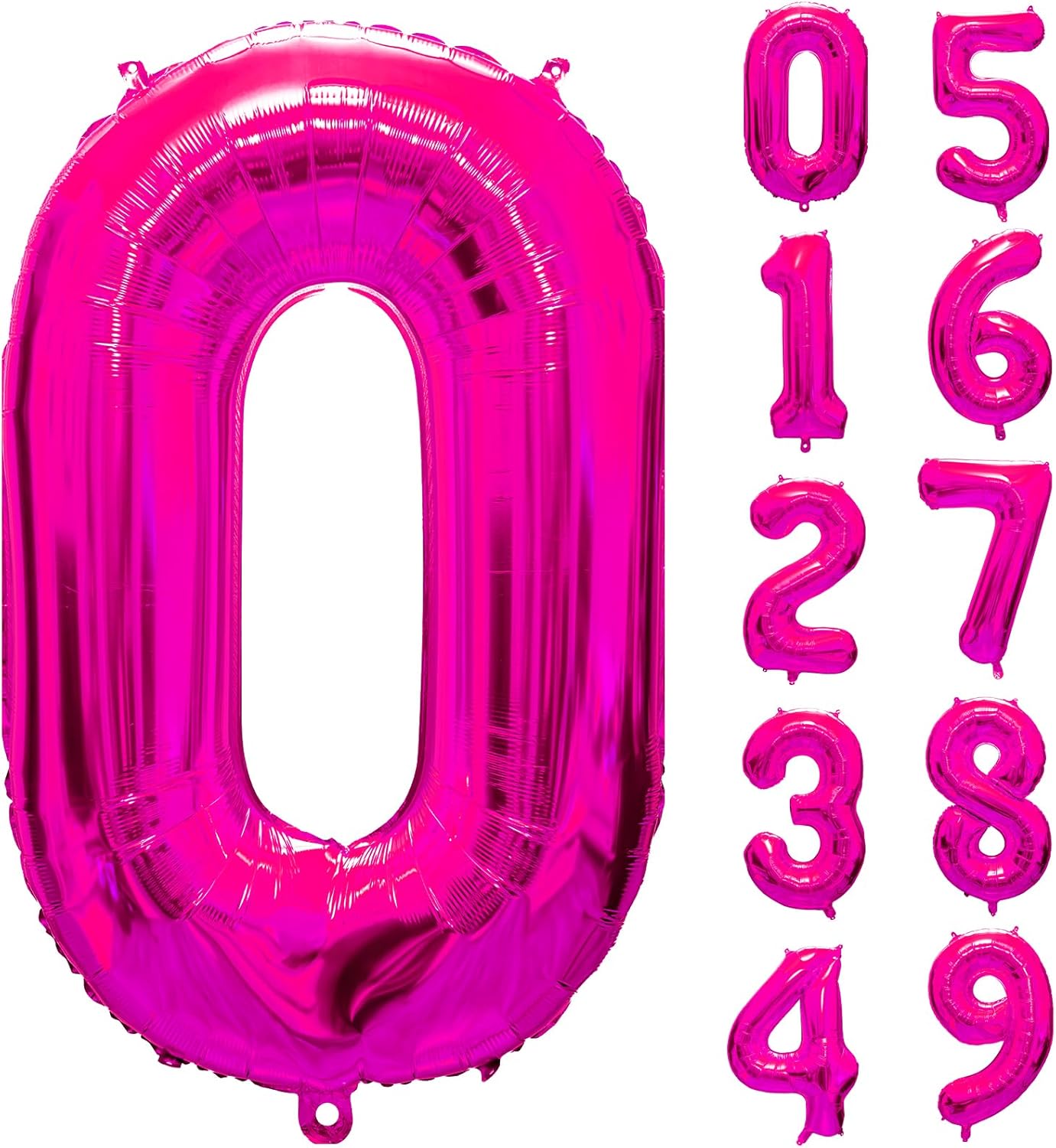 Amazon.com: Hot Pink Number 0 Balloons, Giant Jumbo 40 Inch Birthday ...