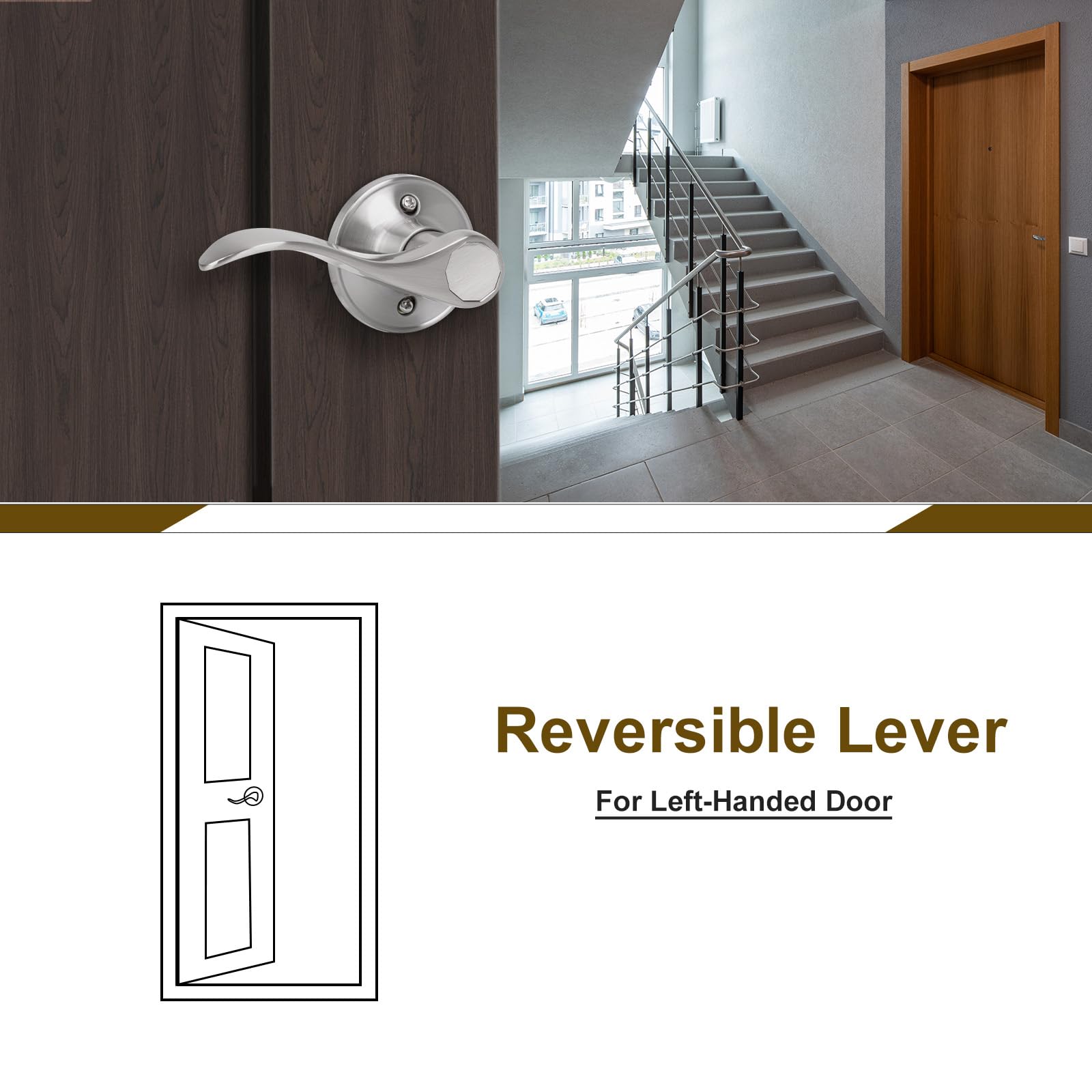 Snapklik.com : HOSOM Dummy Lever Door Handle For Left Hand, Wave Style ...