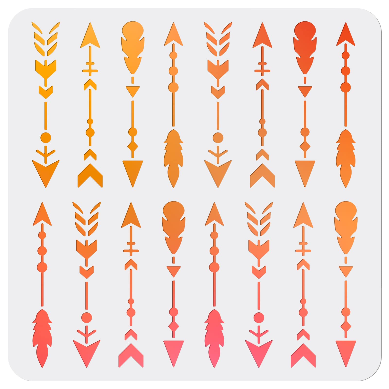 Amazon.com : MAYJOYDIY 16 Styles Arrow Feather Stencil 11.8×11.8inch Arrow Kit Stencil ...