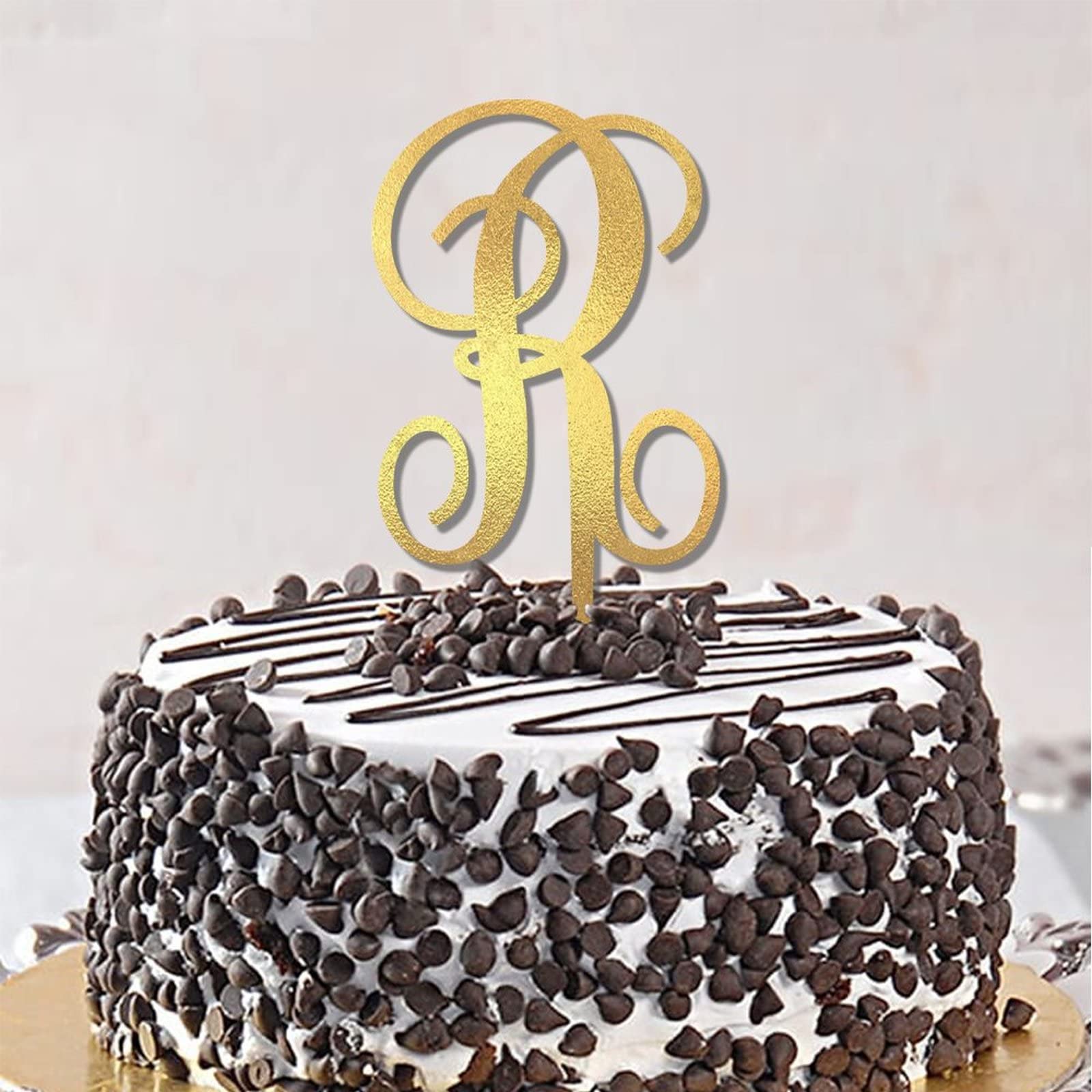 The Letter R With Two Separate Cupcakes Wedding Cake Topper, Initials