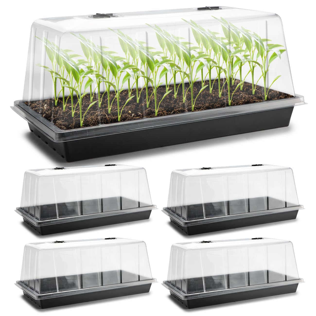 Amazon.com : 1020 Plant Tray with Tall 7.3'' Dome, 5set Extra Large ...