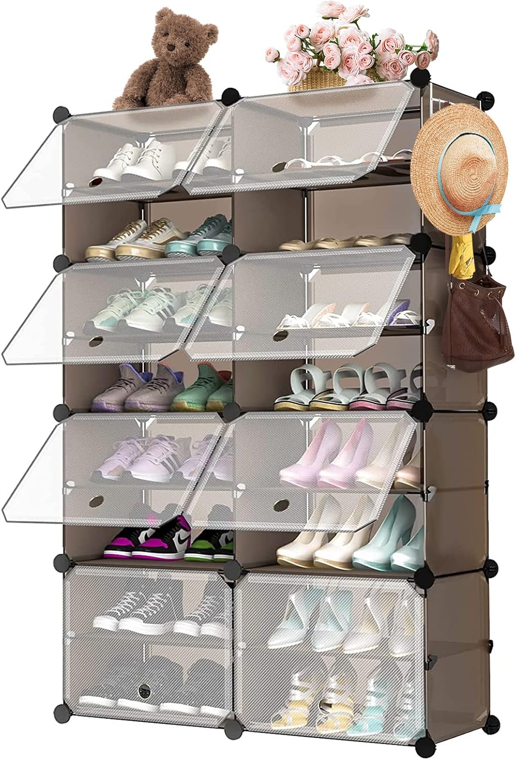 Amazon.com: YIHATA Shoe Rack Organizer, 32 Pair Shoe Storage Cabinet ...