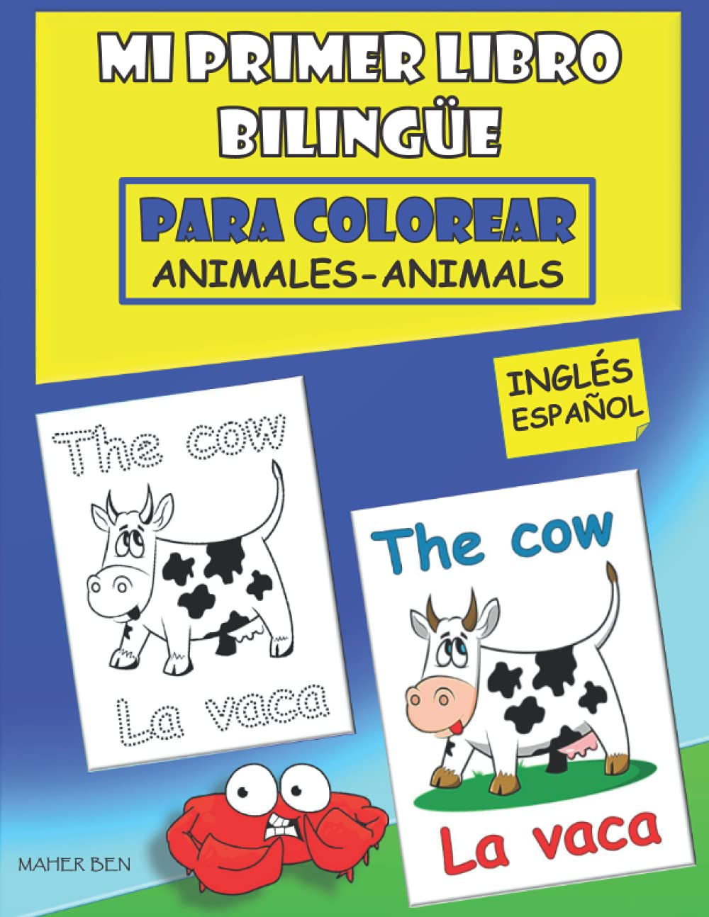 Mi Primer Libro Bilingue Para Colorear Ingles Espanol Animales Aprende ...