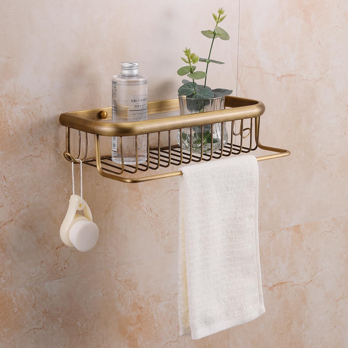 Amazon.com: Nokozan Brass Bathroom Square Shower Caddy Bathroom Shower ...