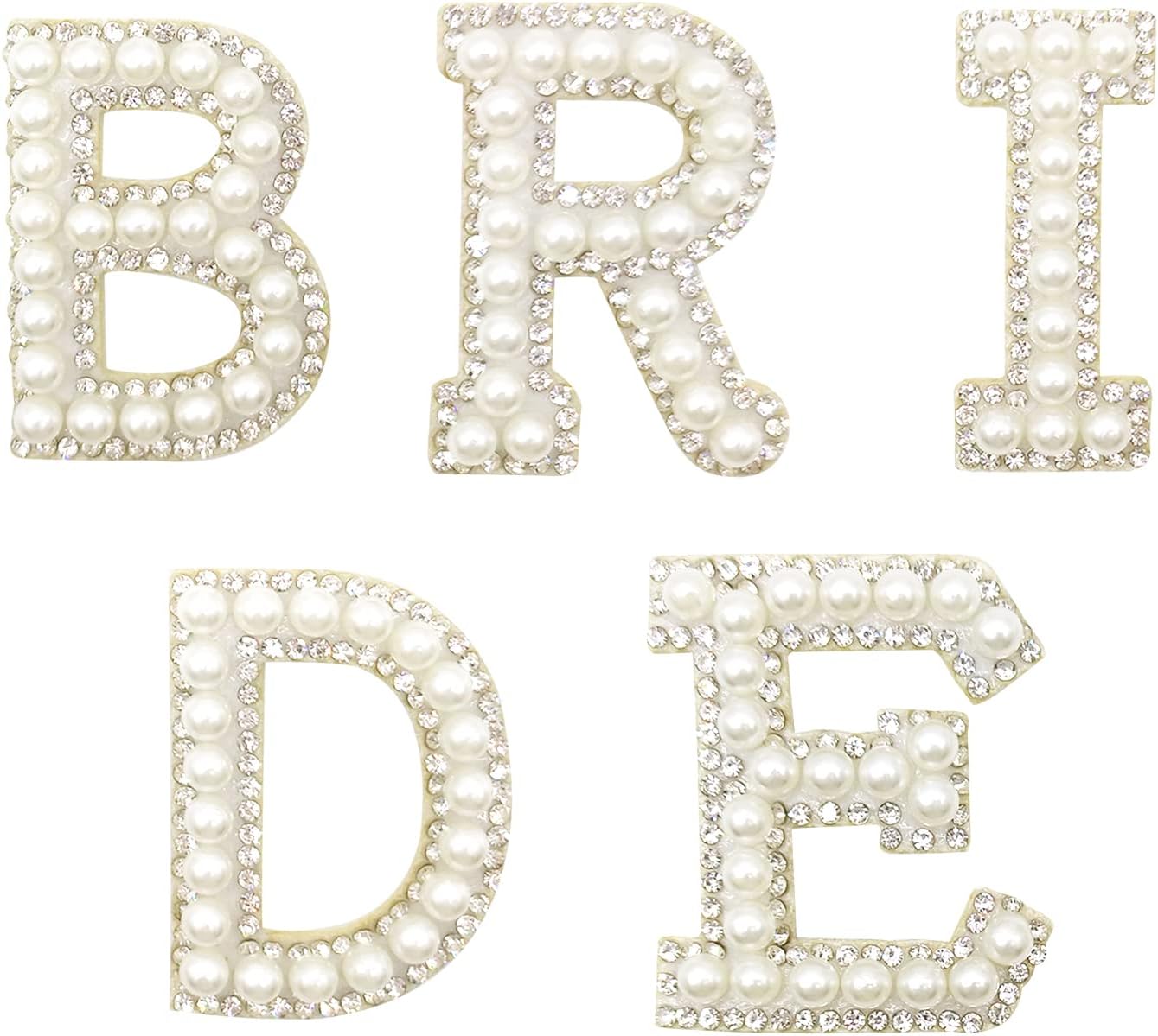 CHEERYMAGIC Rhinestone Iron on Patches,5PCS Bride Rhinestone Iron On ...