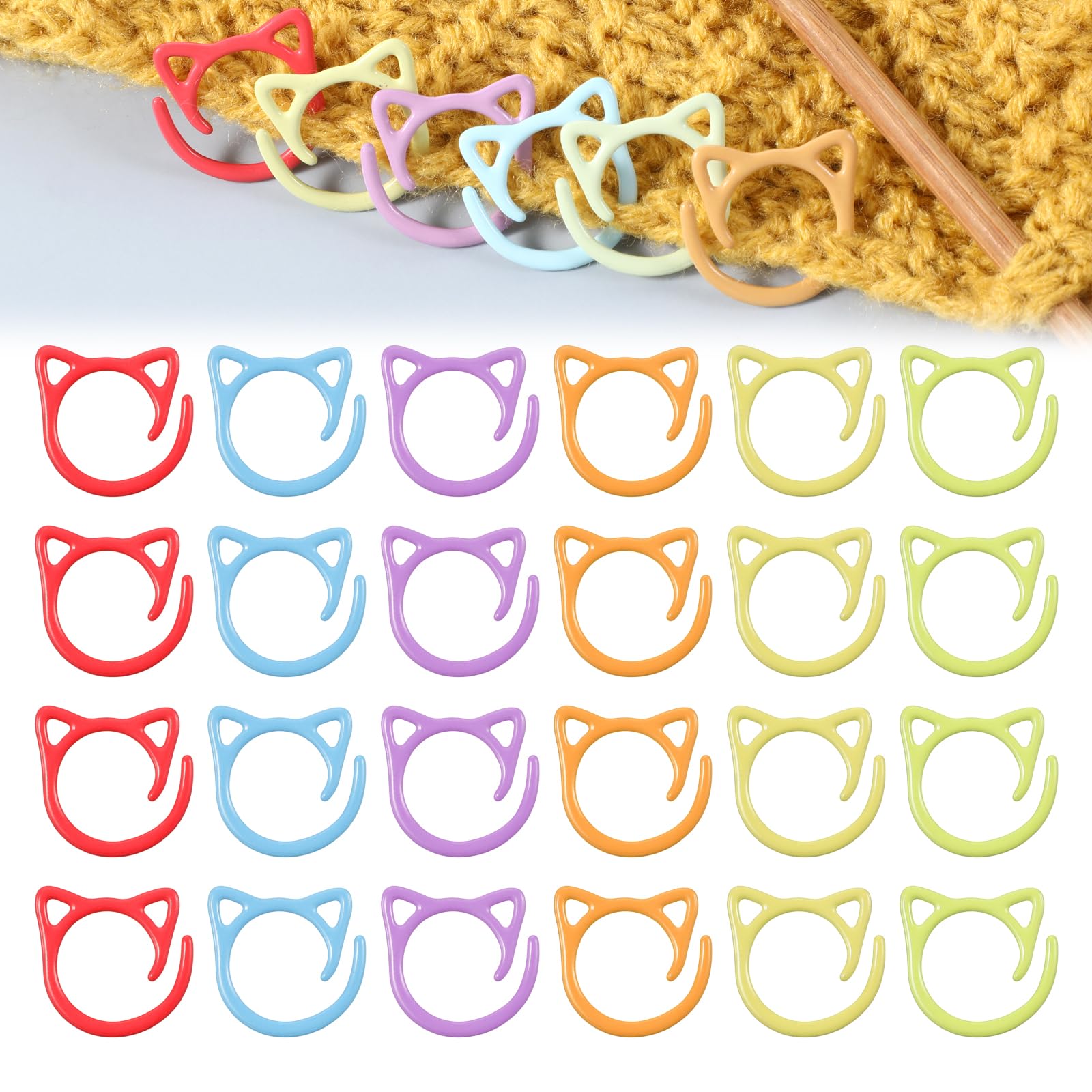 Amazon.com: Metal Stitch Markers, 24 Pcs Cat Stitch Markers for ...