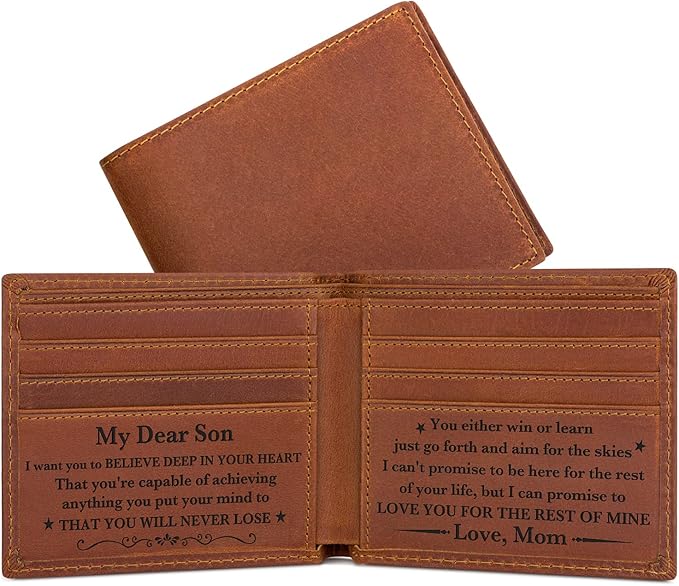 Amazon.com: kullder Personalized Wallet for Son from Mom Gift Mens ...