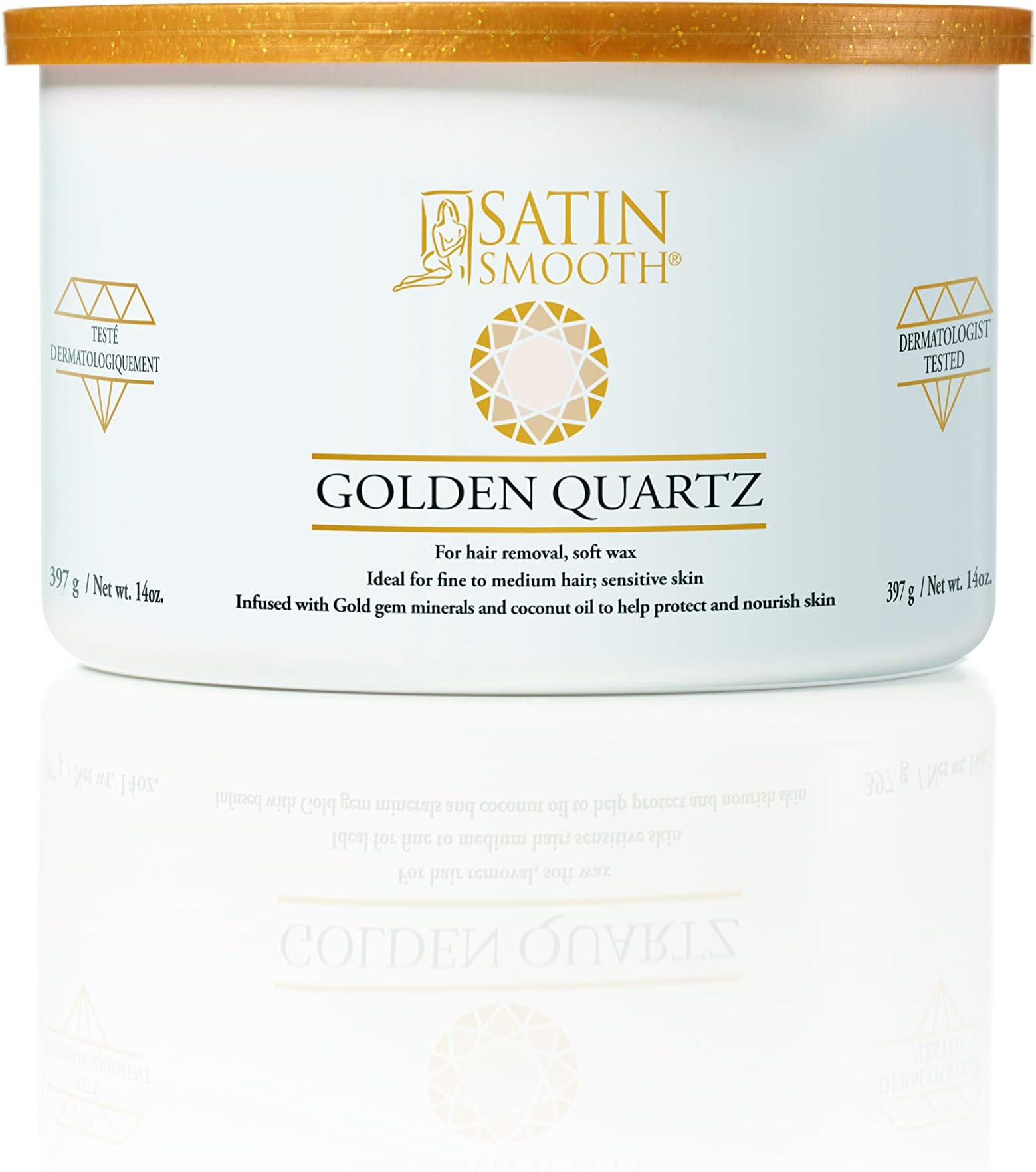 Amazon.com : Satin Smooth Golden Quartz Hair Removal Wax 14oz. : Beauty ...