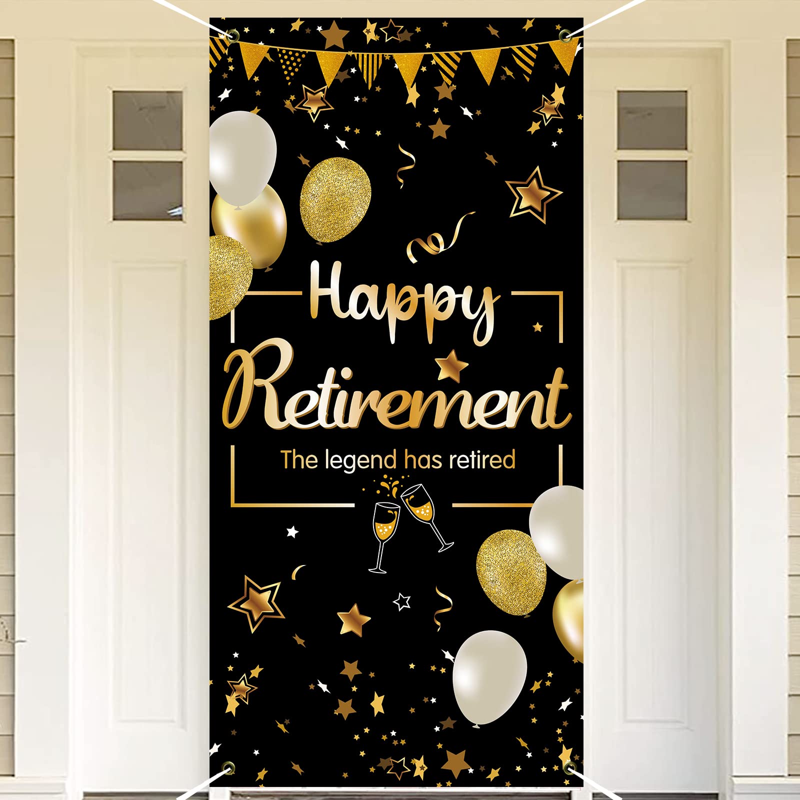Happy Retirement Door Cover Large Retirement Party Door Decorations ...
