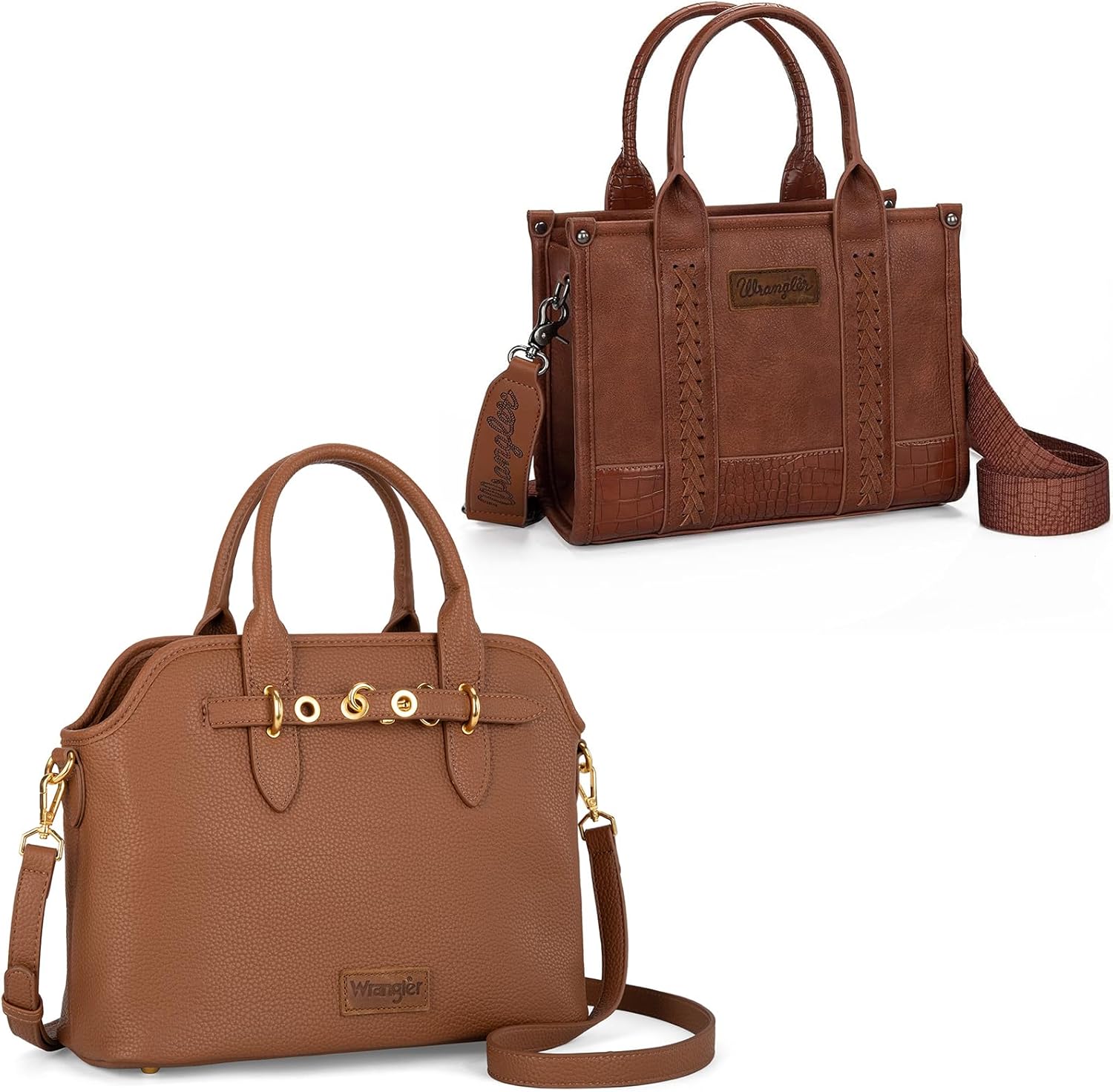 Amazon.com: Wrangler 2Pcs Tote Bags for Women Top Handle Handbags ...