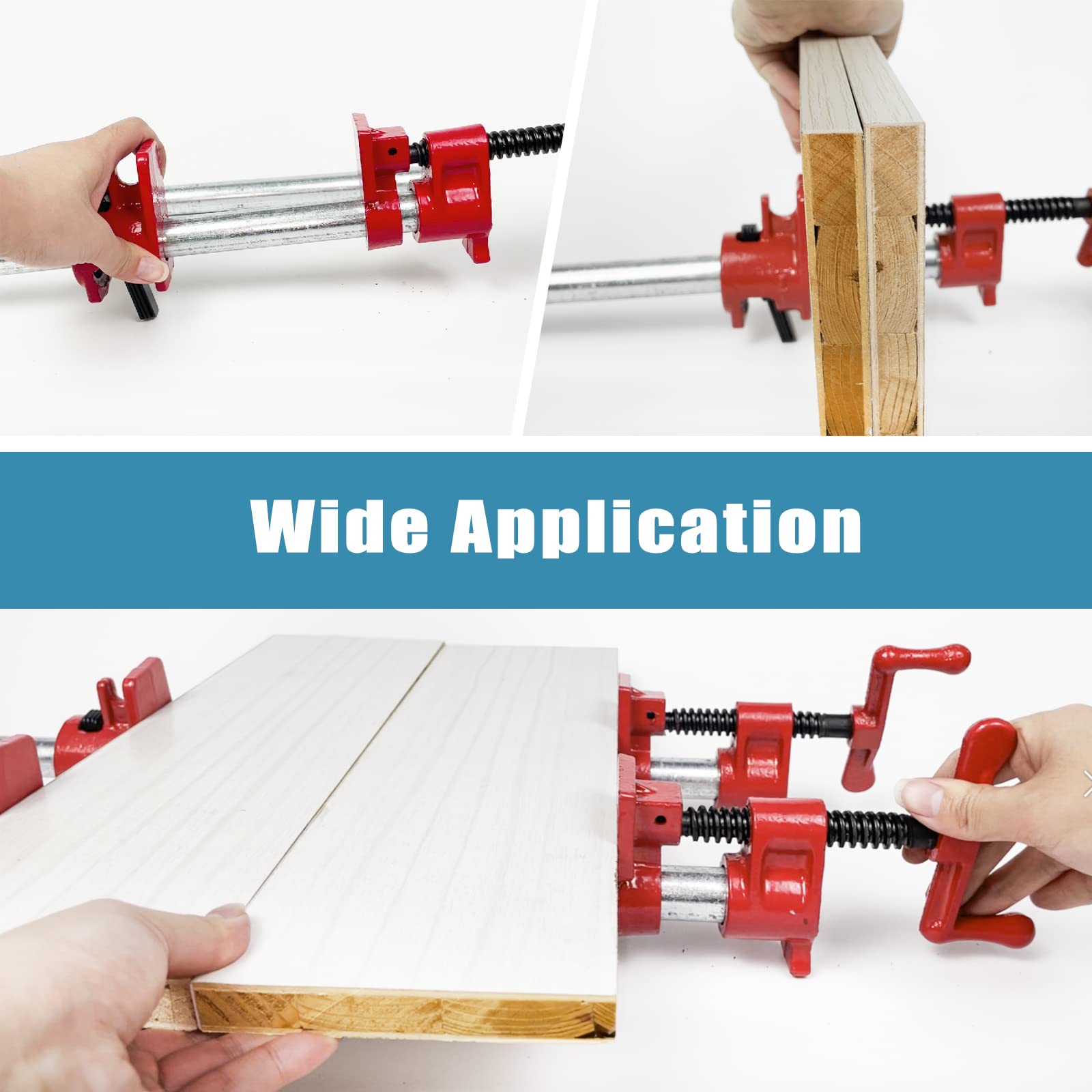 FLKQC Wood Gluing Pipe Clamp Set, Heavy Duty Cast Iron Quick Release ...