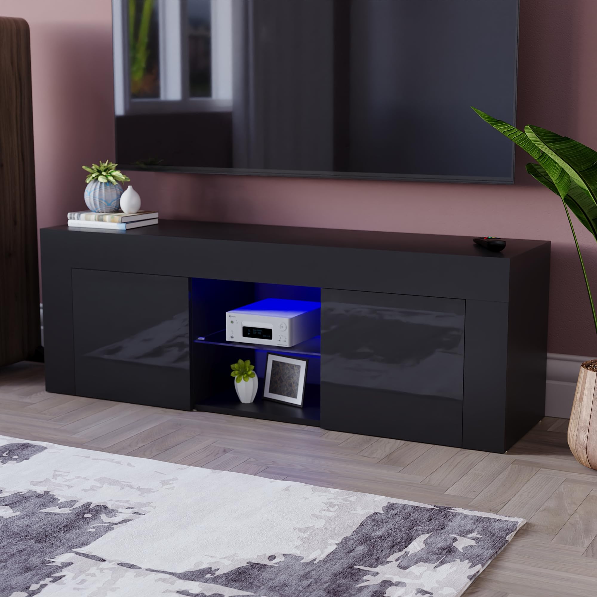 Vida Designs Eclipse LED TV Unit 2 Door Modern Gloss Matte MDF Living ...