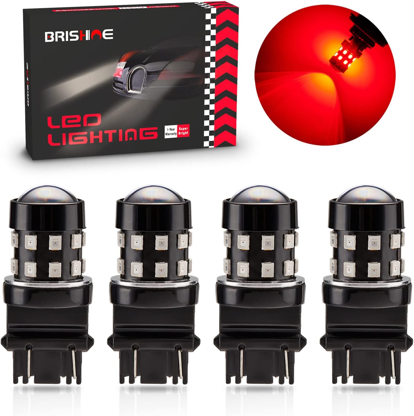 Amazon.com: BRISHINE 4-Pack Super Bright 3157 3156 3057 4057 3157K LED ...