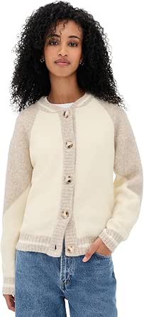 Splendid Women's Rhodes Varsity Shacket, Natural Color Black, XS at ...