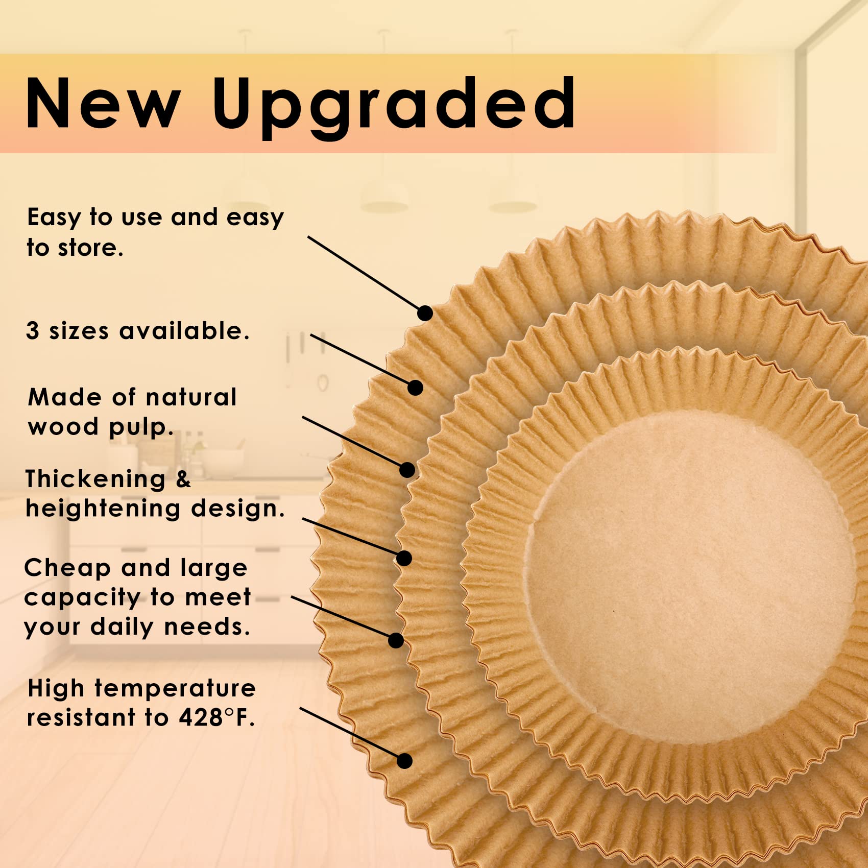 Snapklik.com : Air Fryer Disposable Paper Liners: 100PCS 9IN Round Air ...