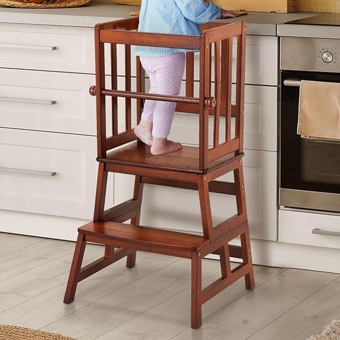 Amazon.com: COSYLAND Kids Kitchen Step Stool, Toddler Standing Tower ...