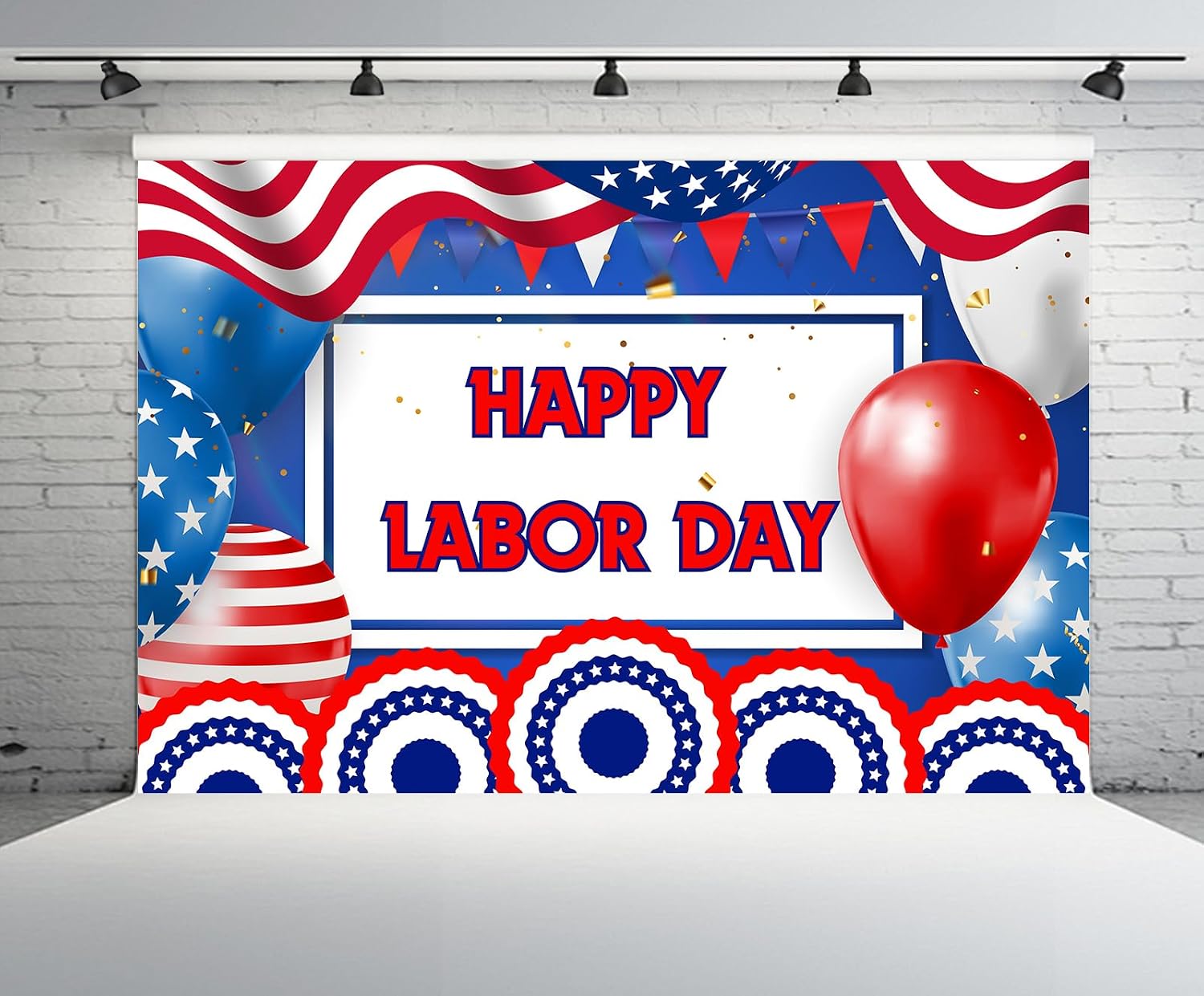 Amazon.com : CHNYWORK 12x10ft Happy Labor Day Backdrop Remember and ...