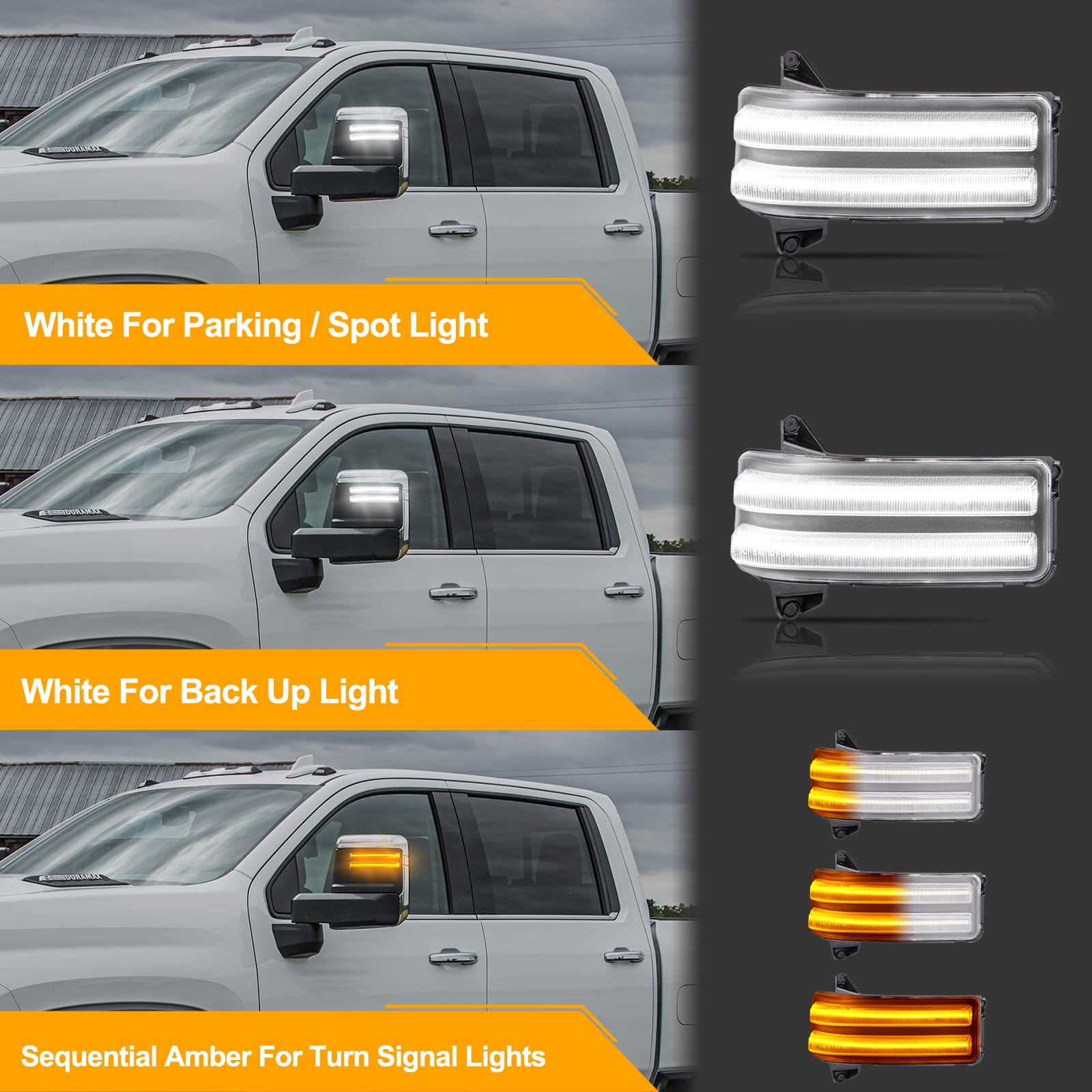 Snapklik.com : Gempro LED Sequential Amber Side Mirror Marker Turn ...