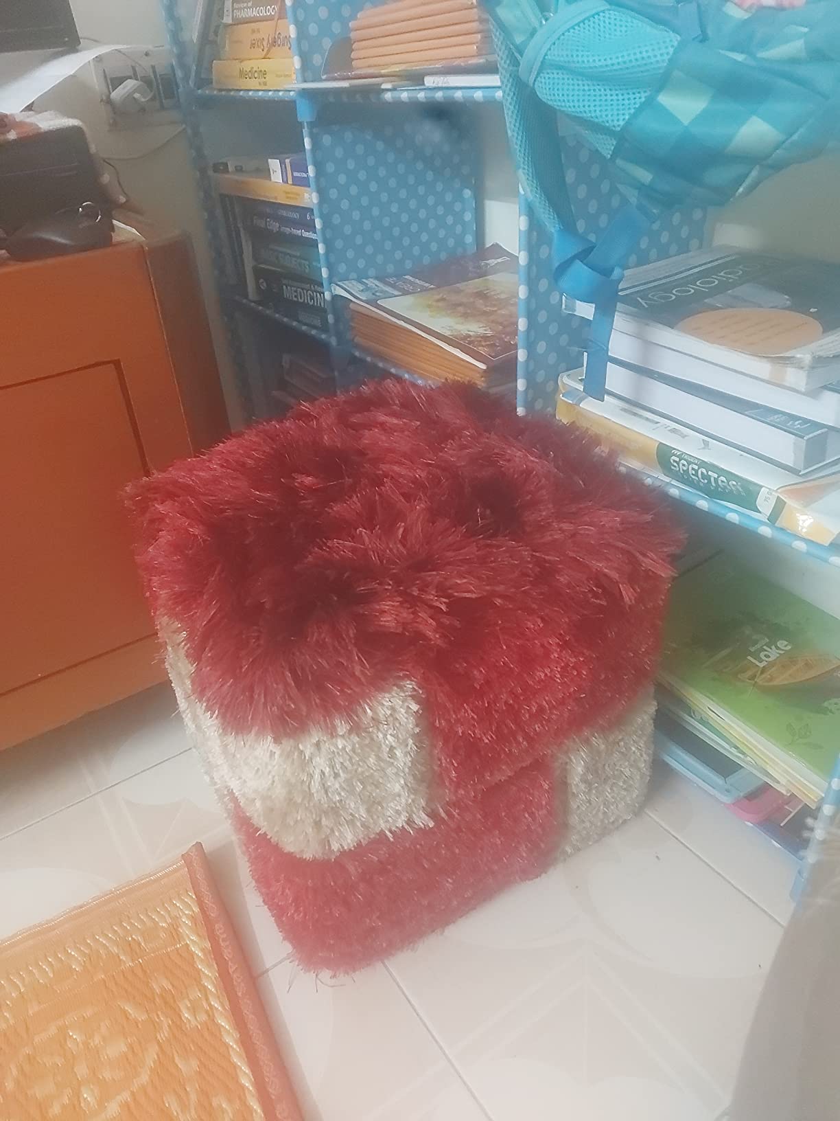 Creative Idea High Cut Puffy Sitting Stool Round Shape Multicolour ...