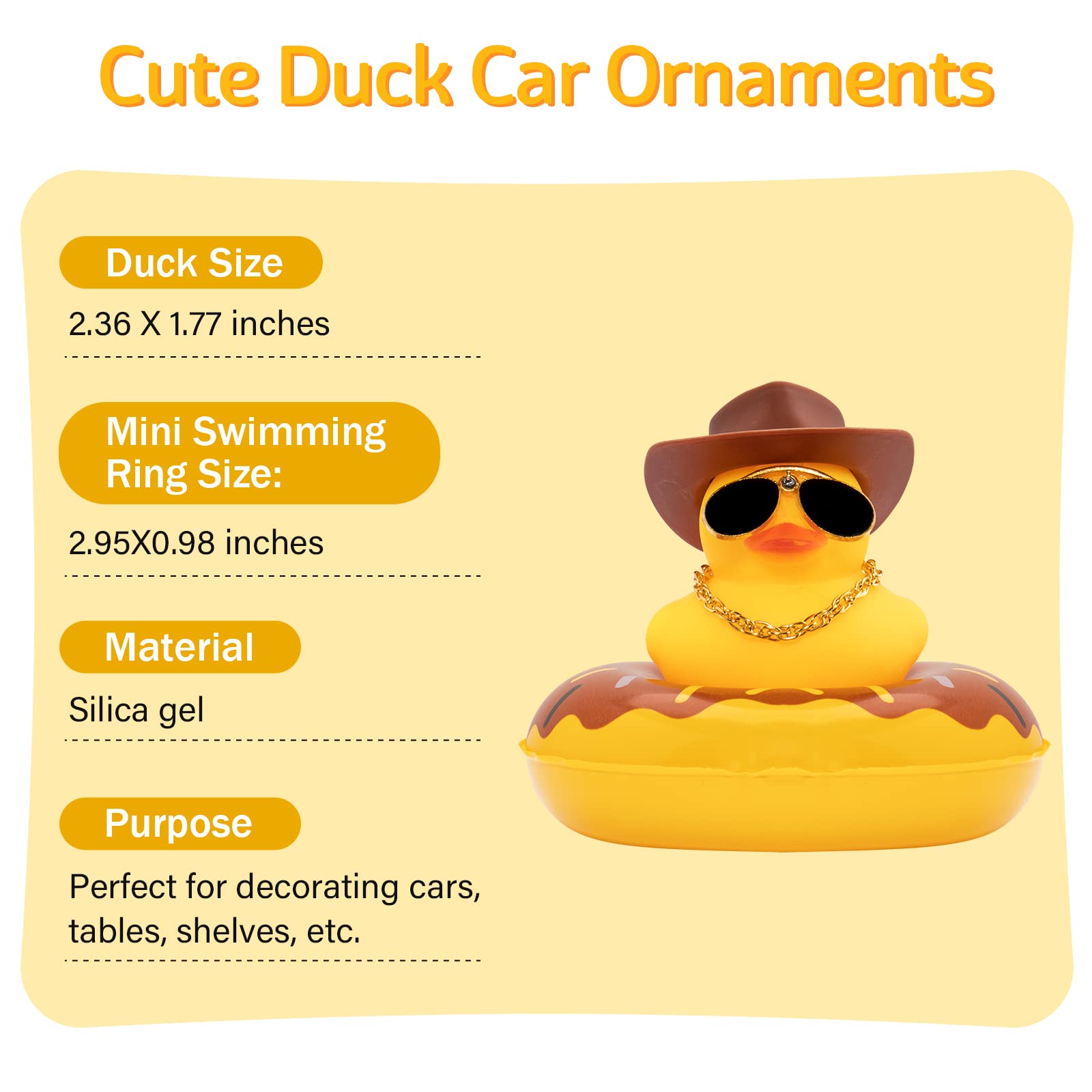 Snapklik.com : Wonuu Cowboy Pink Car Accessories Rubber Ducks Dashboard ...